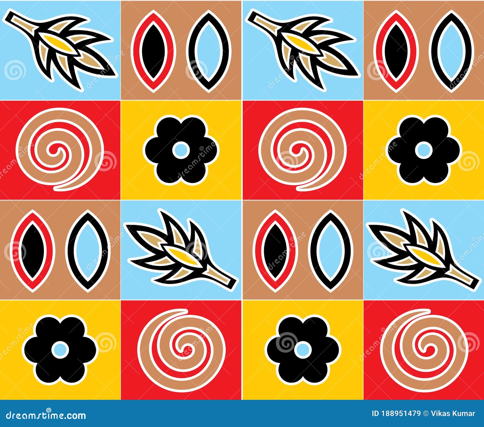 Colorful Motif Tiles Ornamental Pattern Design Stock Vector ...