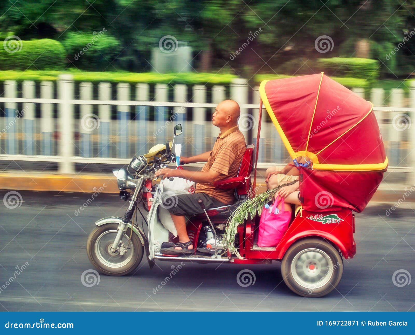 Colorful Motorized Rickshaw on a Xi`an China Road Editorial Photo ...