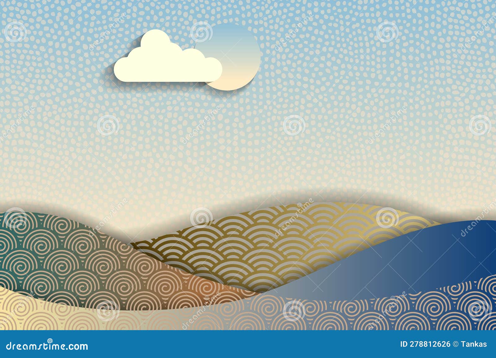 Colorful Mountains Paper Cut Style Background. Vector Illustration ...