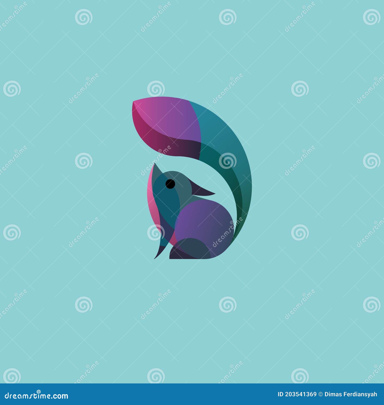 A Colorful Mouse Logo with a Long Tail Stock Vector - Illustration of ...
