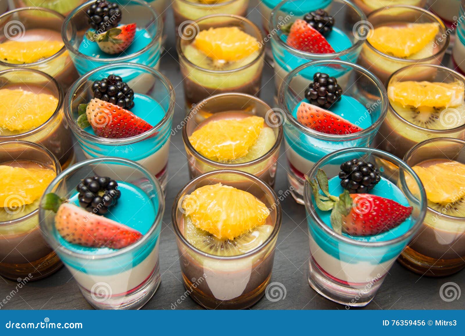 Colorful Mousse Desserts in Glass Stock Photo - Image of delicious ...