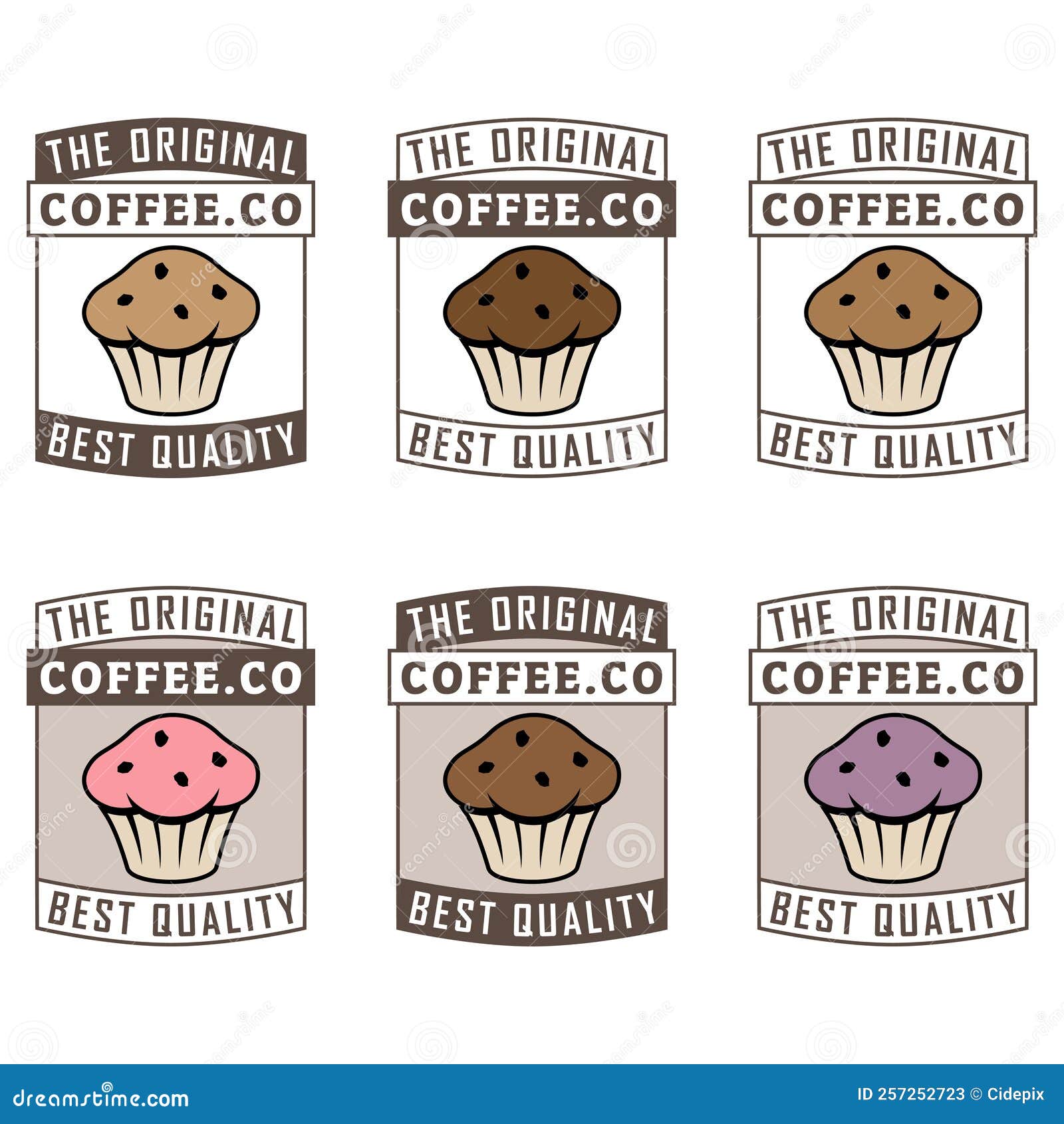 Colorful Muffin Icon with Text - Set 1 Stock Vector - Illustration of ...