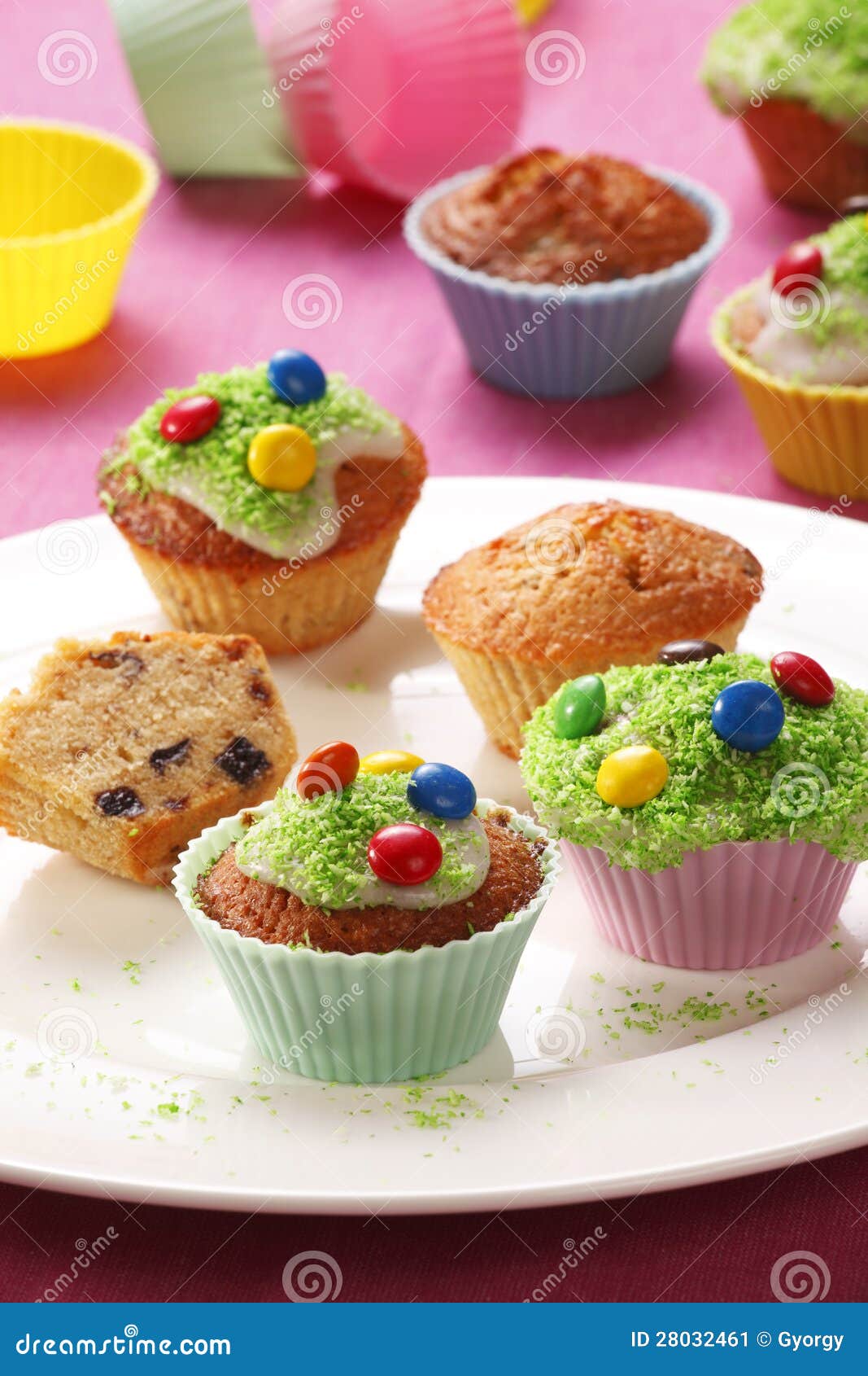 Colorful Muffins stock image. Image of product, cake - 28032461