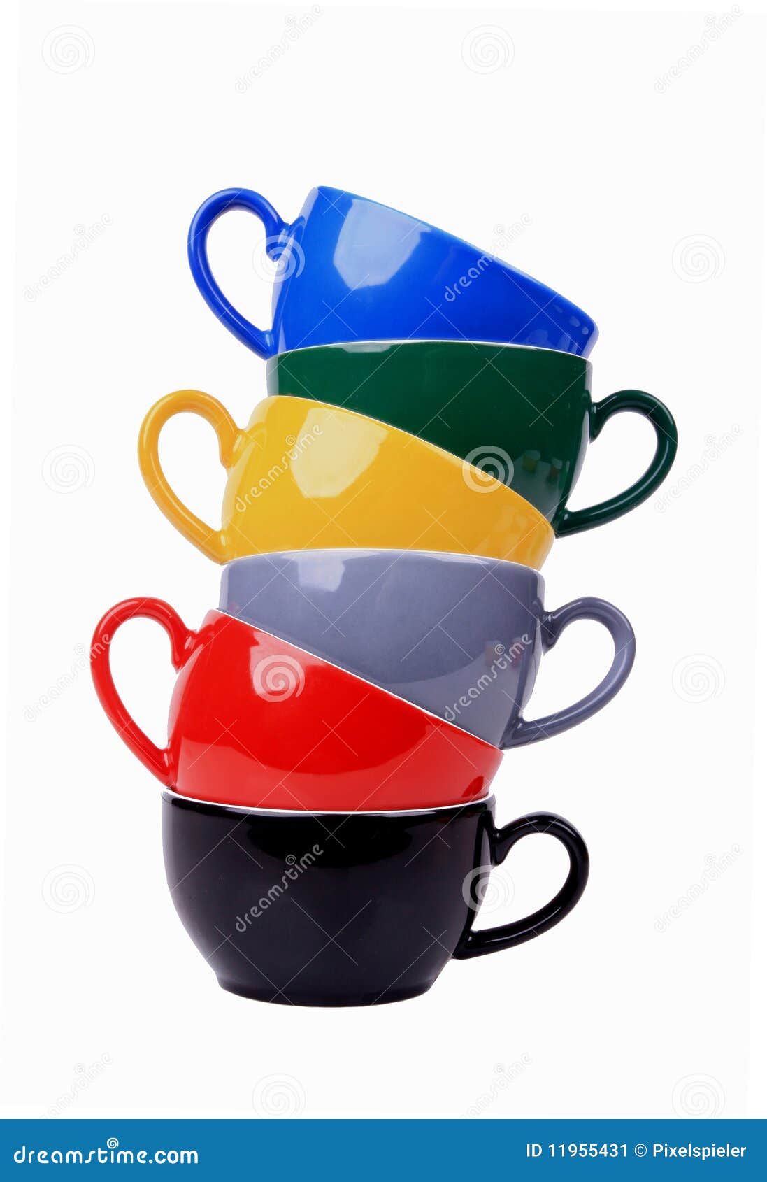 Colorful mugs stock image. Image of details, bright, piled - 11955431