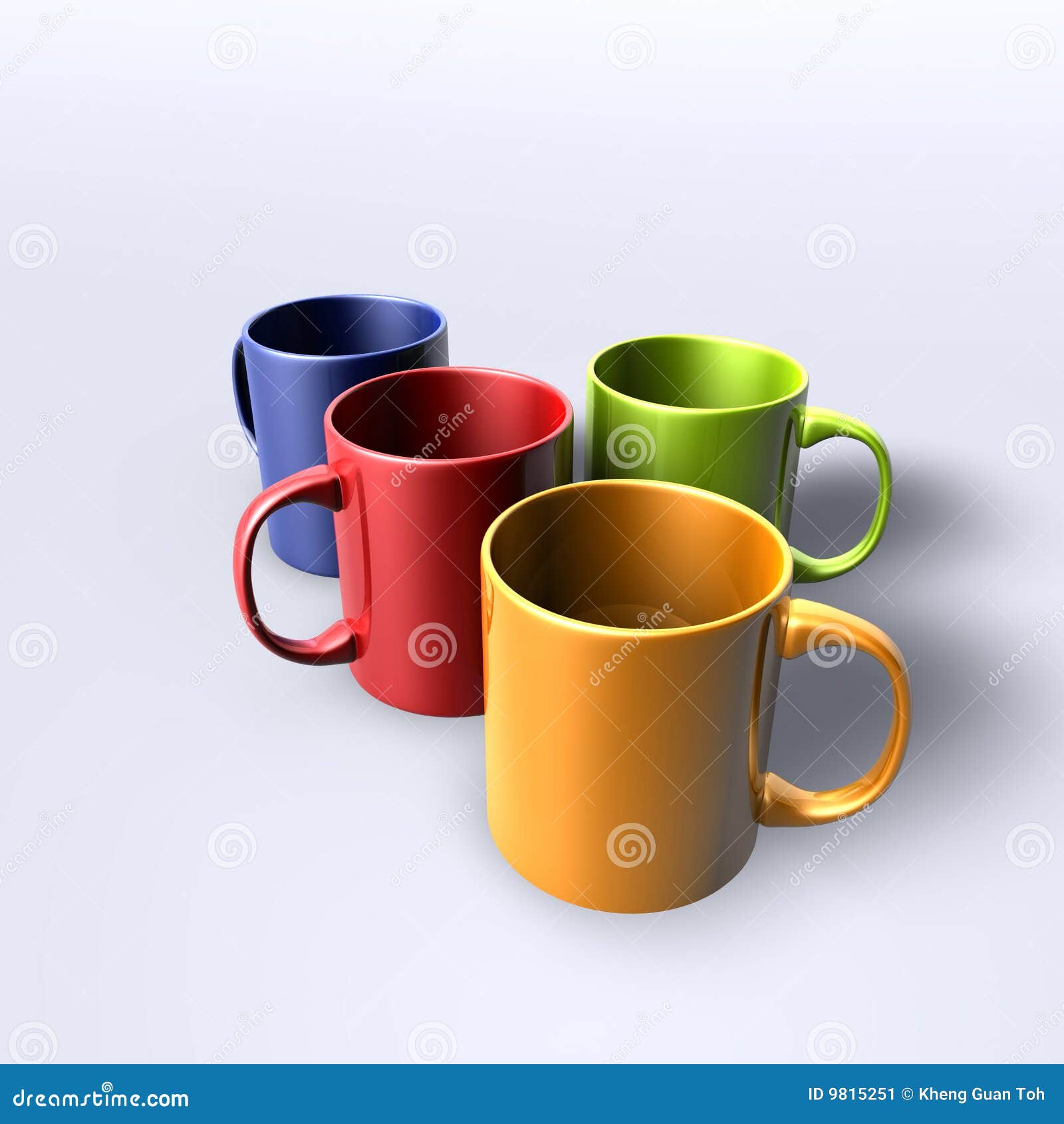 Colorful mugs stock illustration. Illustration of shiny - 9815251