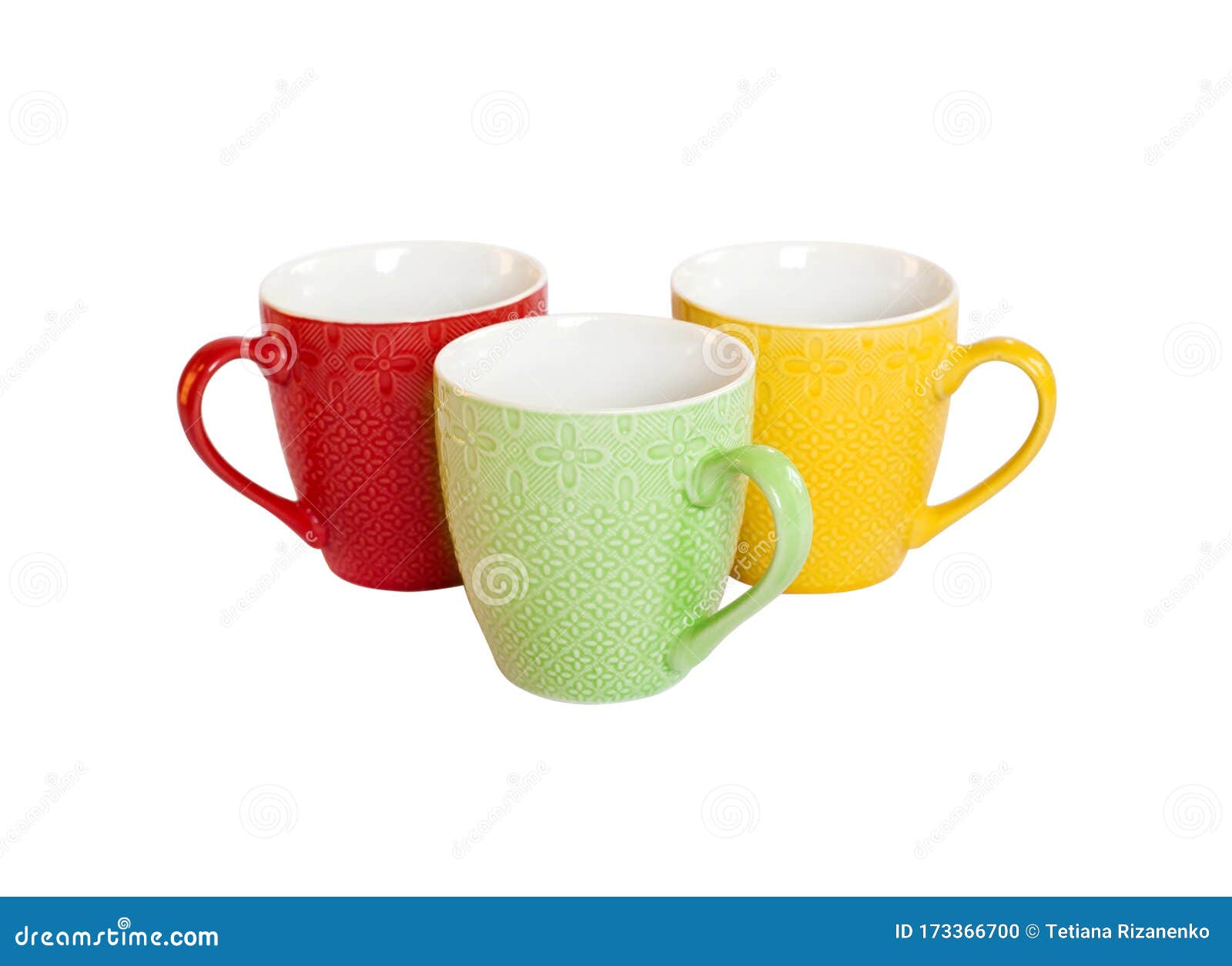 Colorful Mugs Isolated on White Background Stock Photo - Image of ...