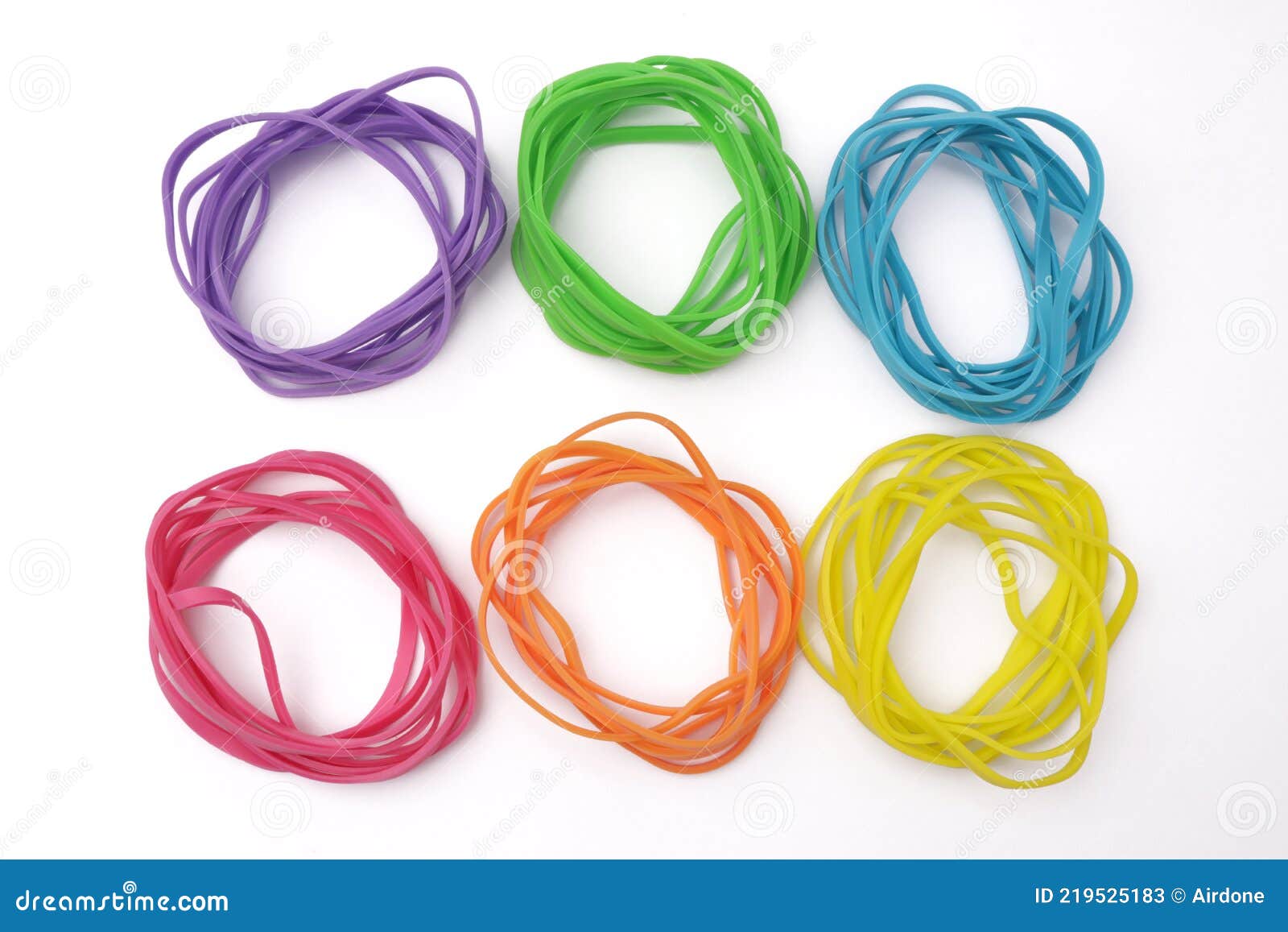 Colorful Multi Color Elastic Rubber Bands Isolated on White Stock Image ...