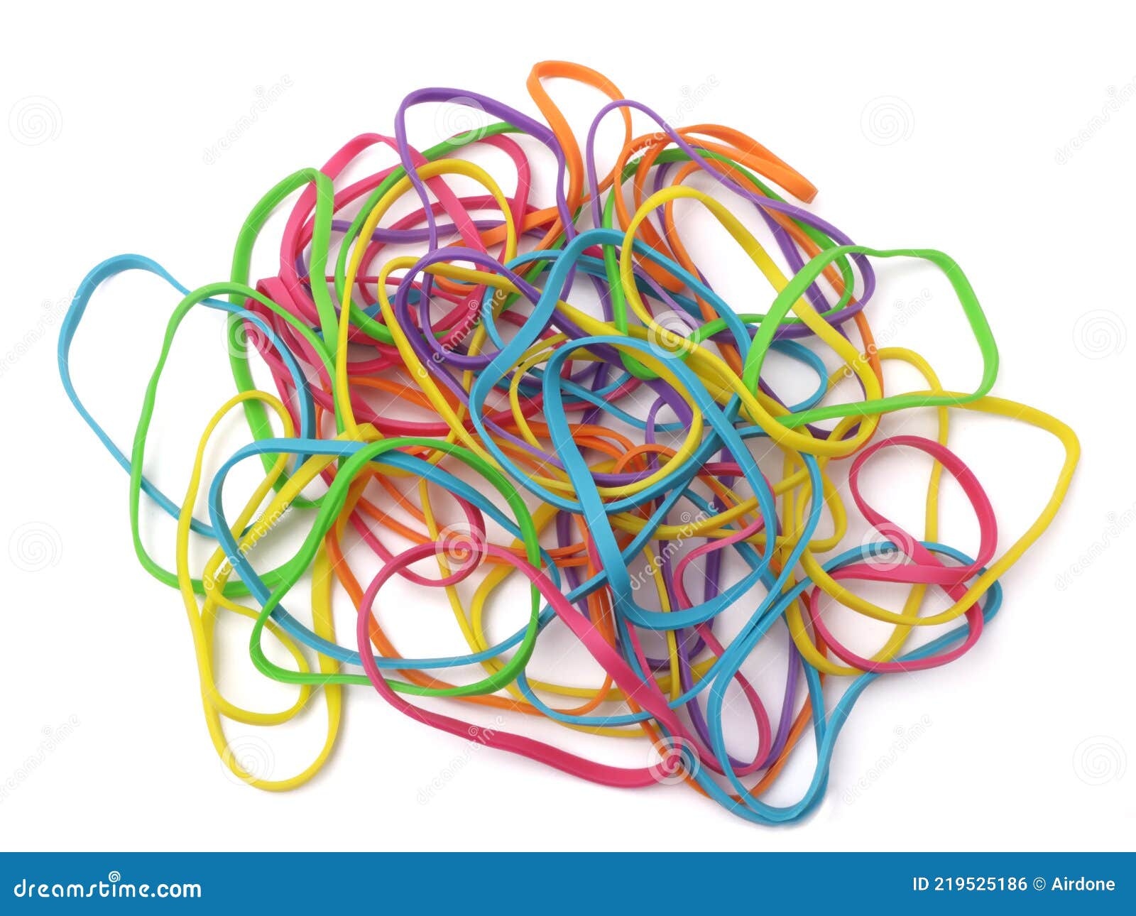 Colorful Multi Color Elastic Rubber Bands Isolated on White Stock Photo ...