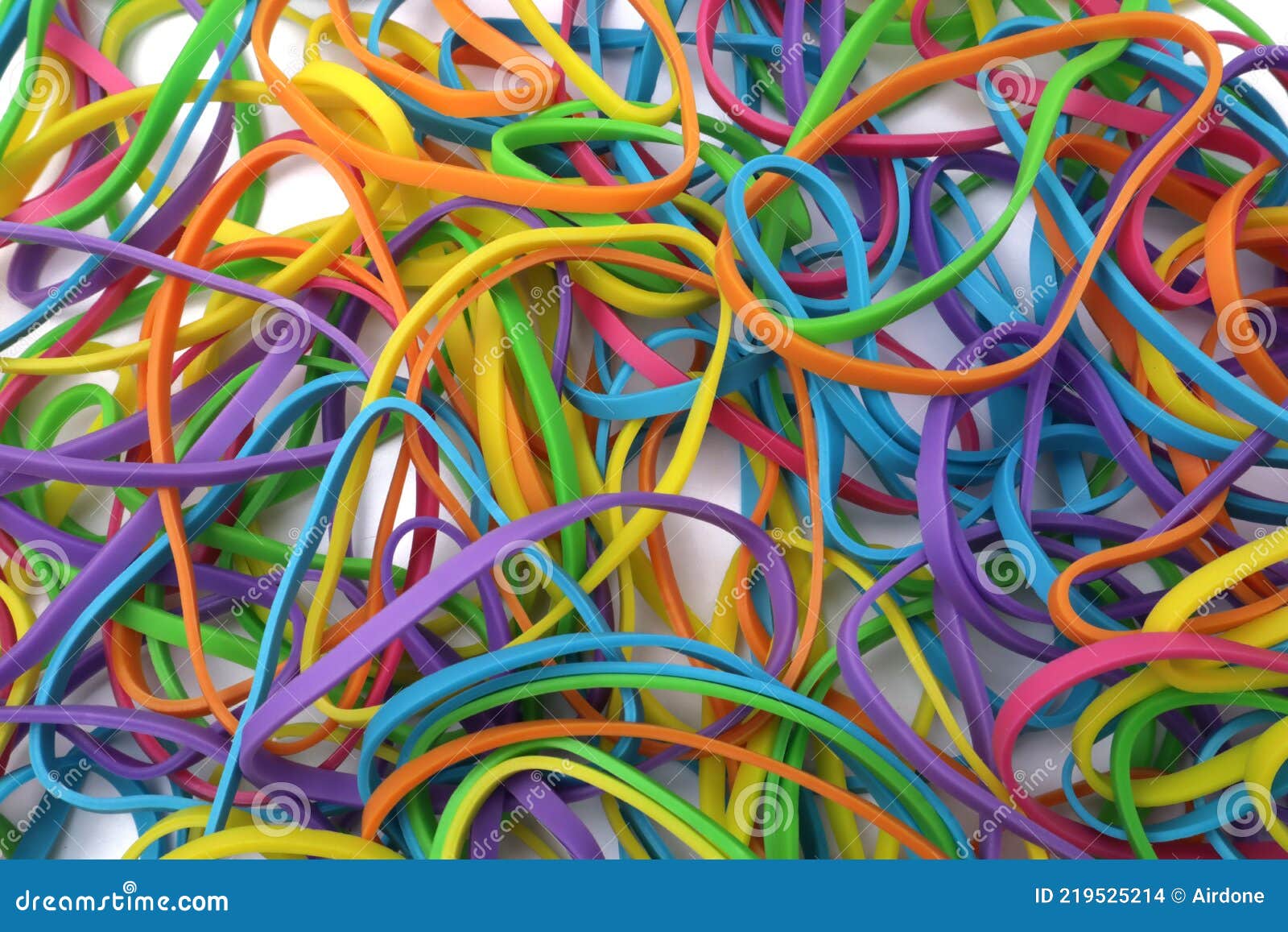 Colorful Multi Color Elastic Rubber Bands Texture Isolated on White ...