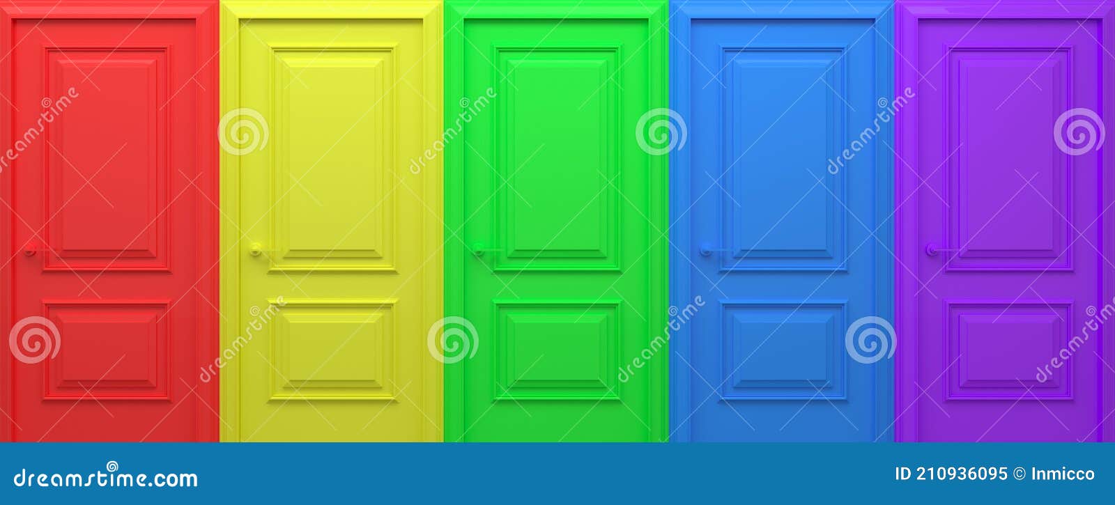 Colorful Multi-colored Doors. Colors Of Rainbow. The Concept Of ...
