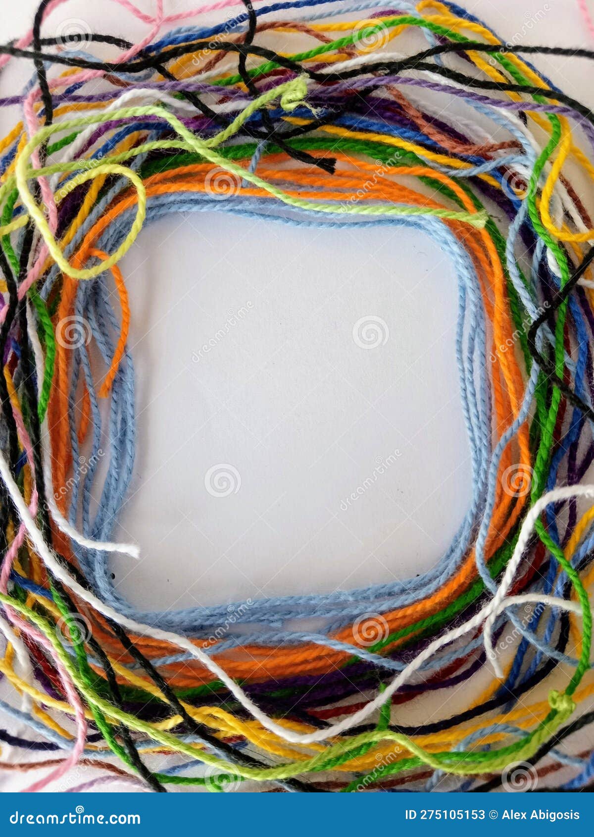 Colorful Multi Coloured Strings Border on a White Background Stock ...