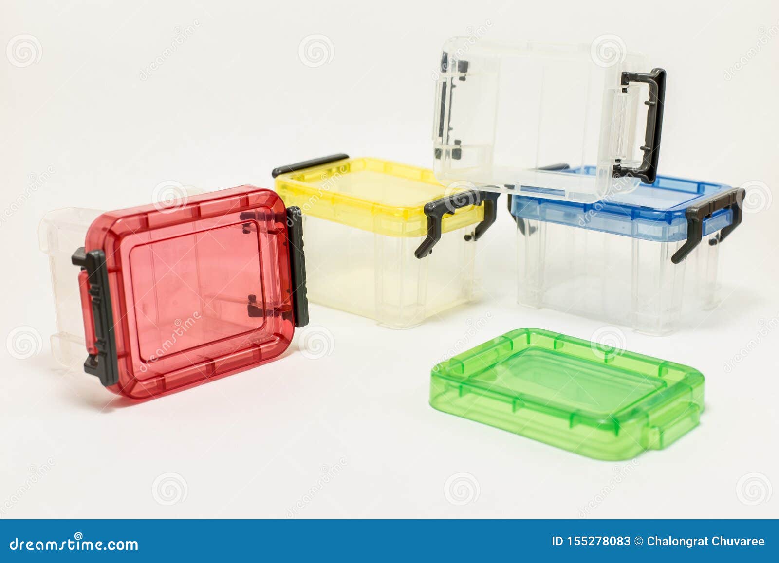 Colorful of Multi-purpose Box on White Background Stock Image - Image ...