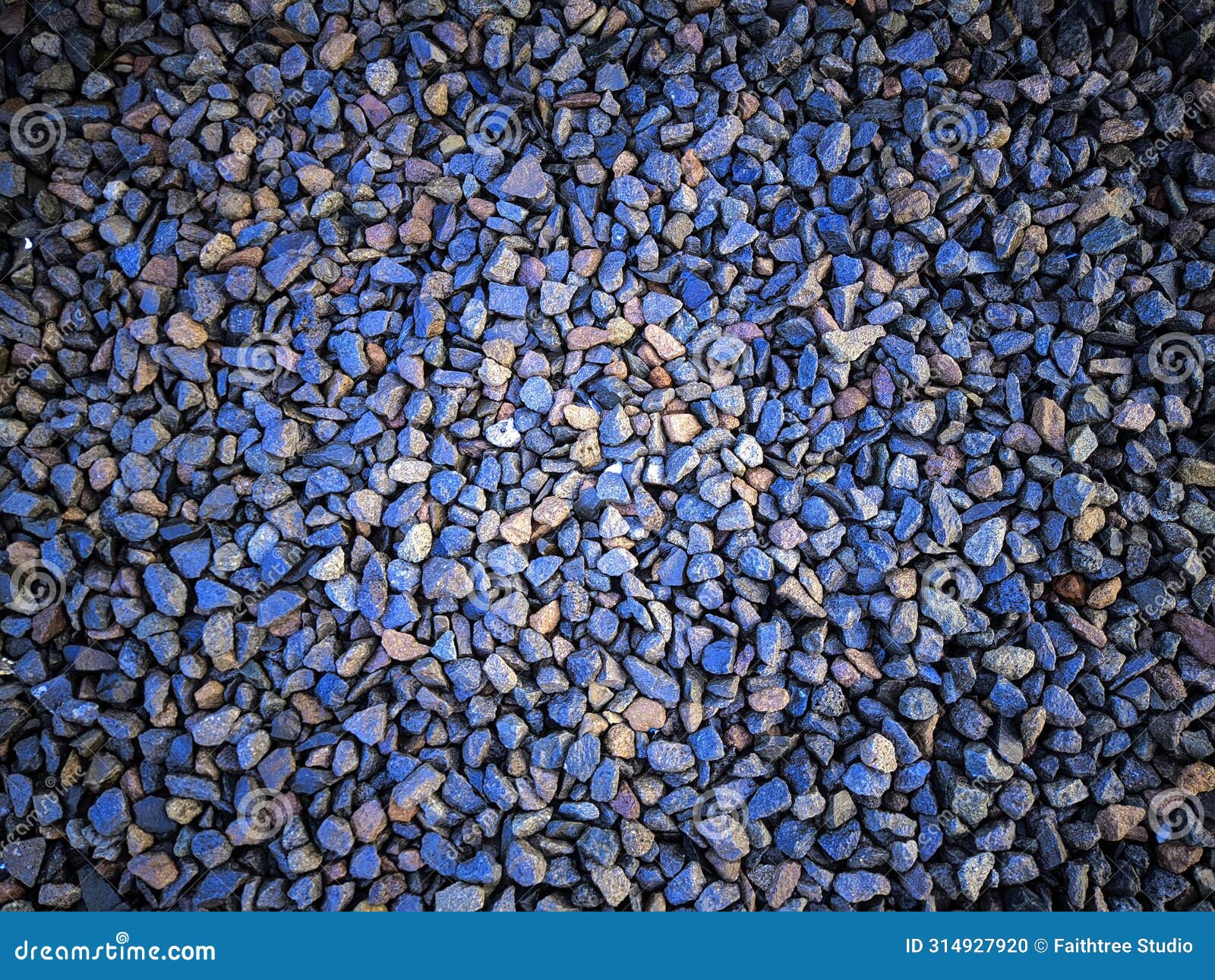 Colorful Multicolor Blue Pebble Stones Texture Background in Dark Moody Theme Stock Photo ...