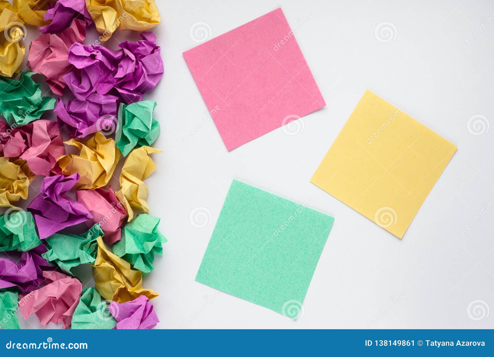 Colorful Multicolored Sticky Notes on White Background. Sticker Note ...