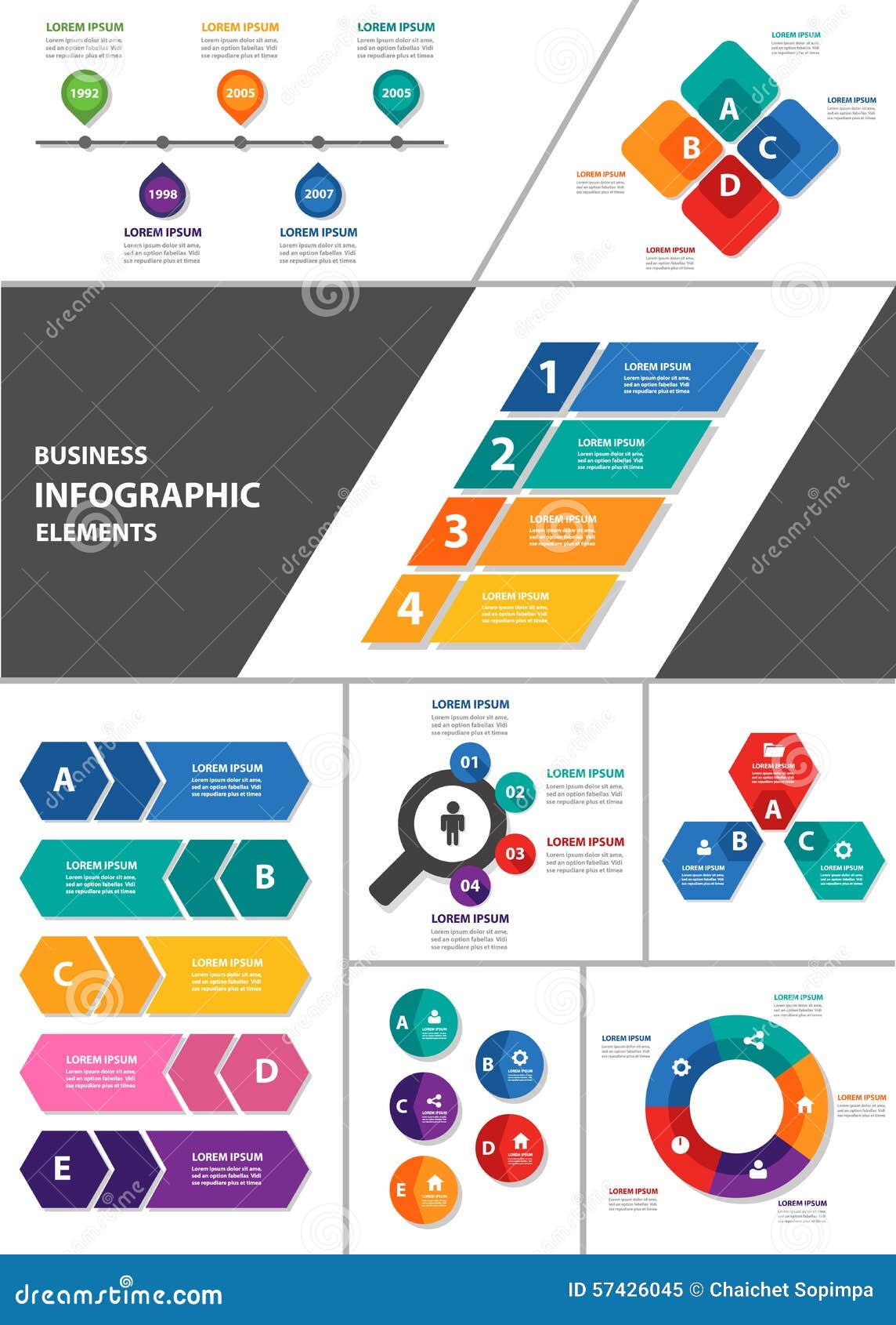 Colorful Multipurpose Infographic Flow Chart Cycle Schema Diagram ...