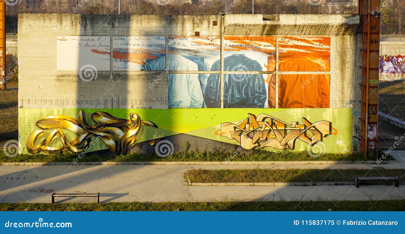 Colorful Murals at the Park Editorial Image - Image of orange, outdoors ...