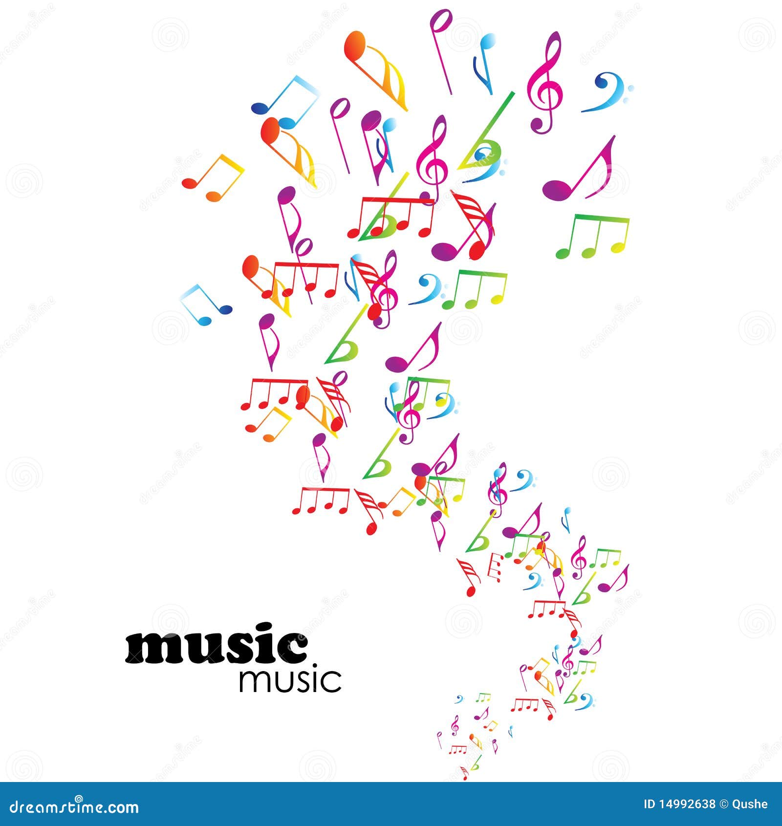 Colorful music background stock vector. Illustration of blank - 14992638