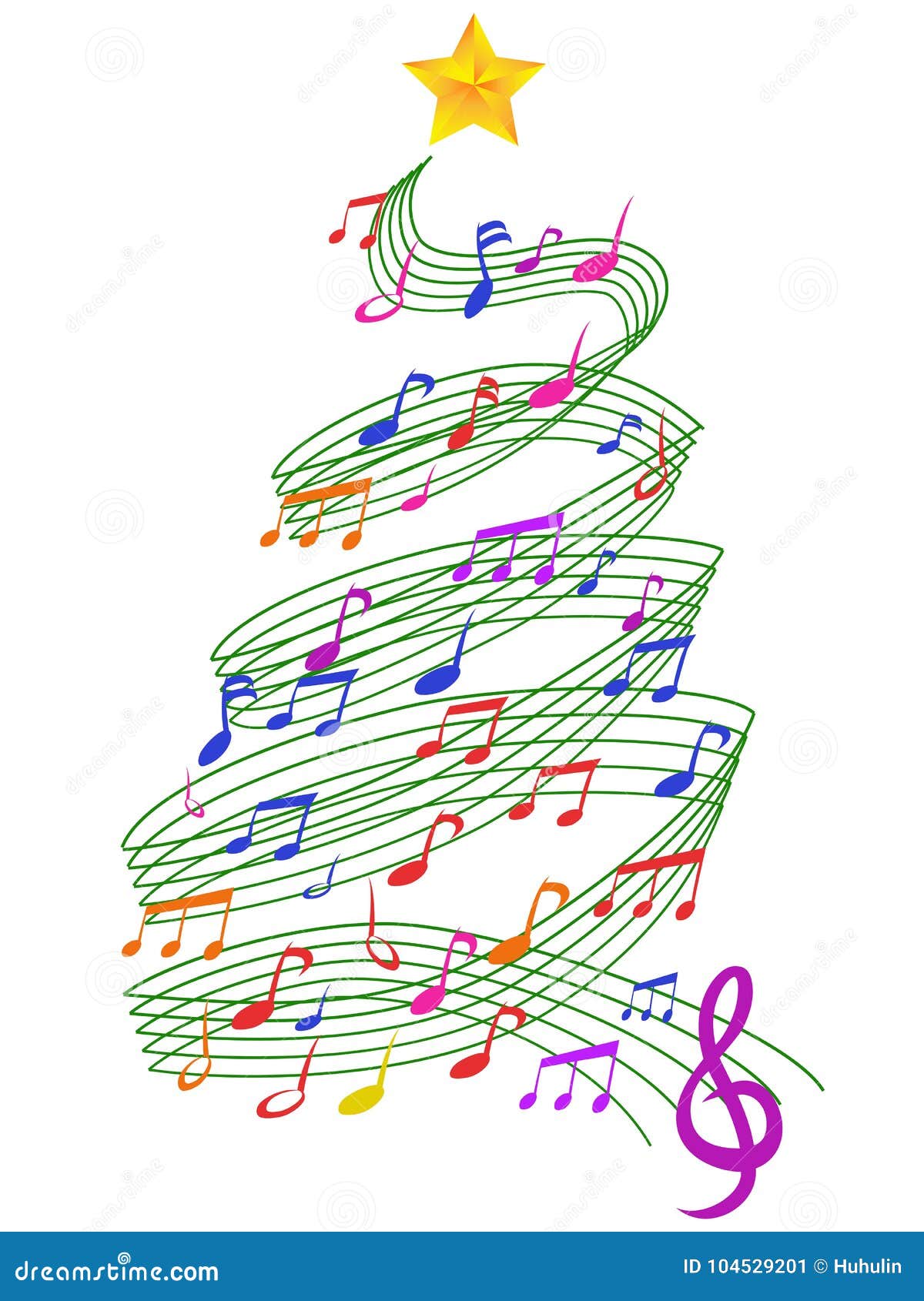 Colorful Music Background. Abstract Conductor Orchestra. Music Notes On ...