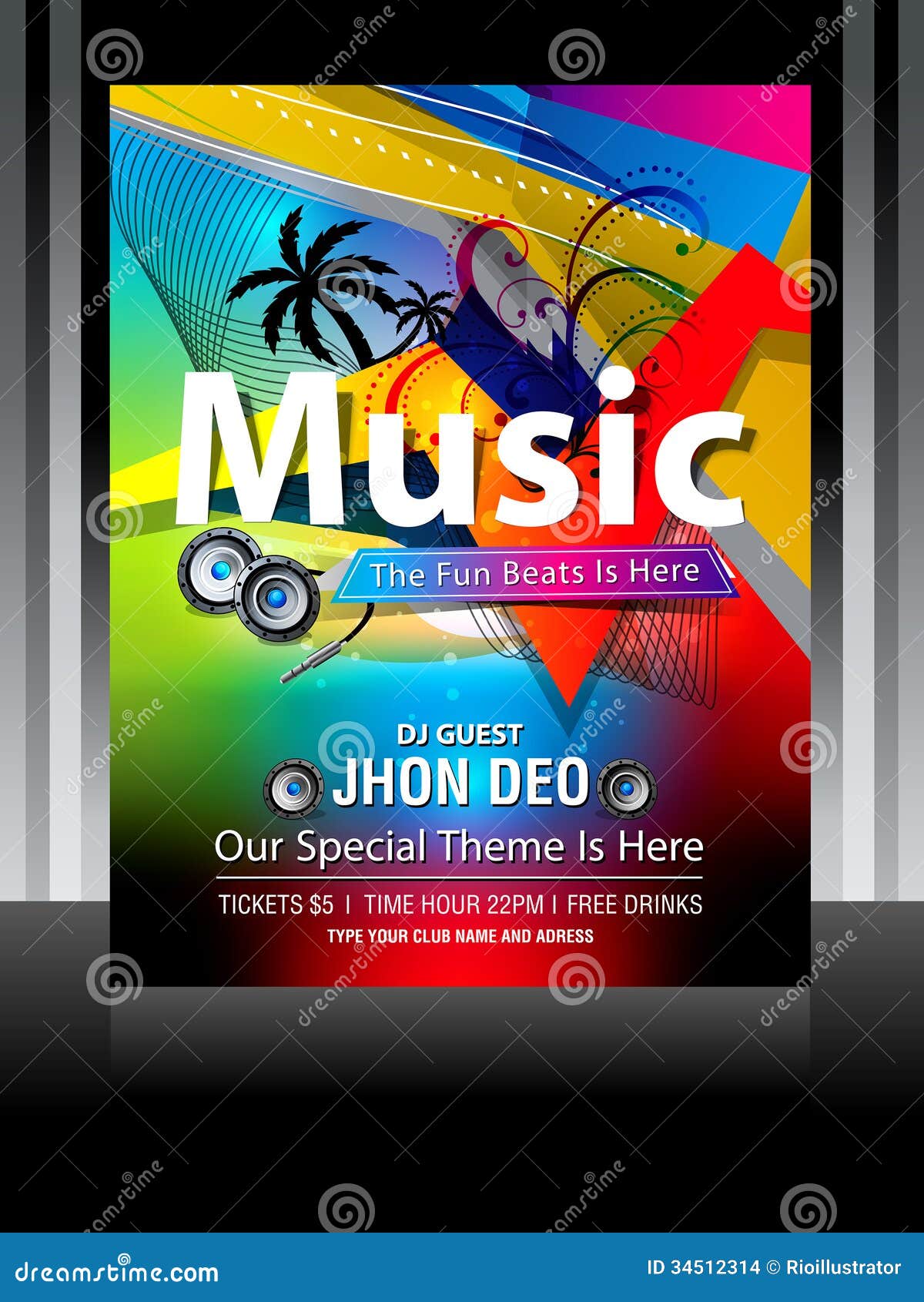 Colorful Music Flayer Design Stock Vector - Illustration of club ...