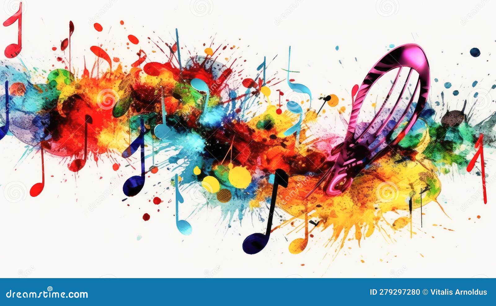 A Colorful Music Note with Musical Notes Painted on it. Generative AI ...