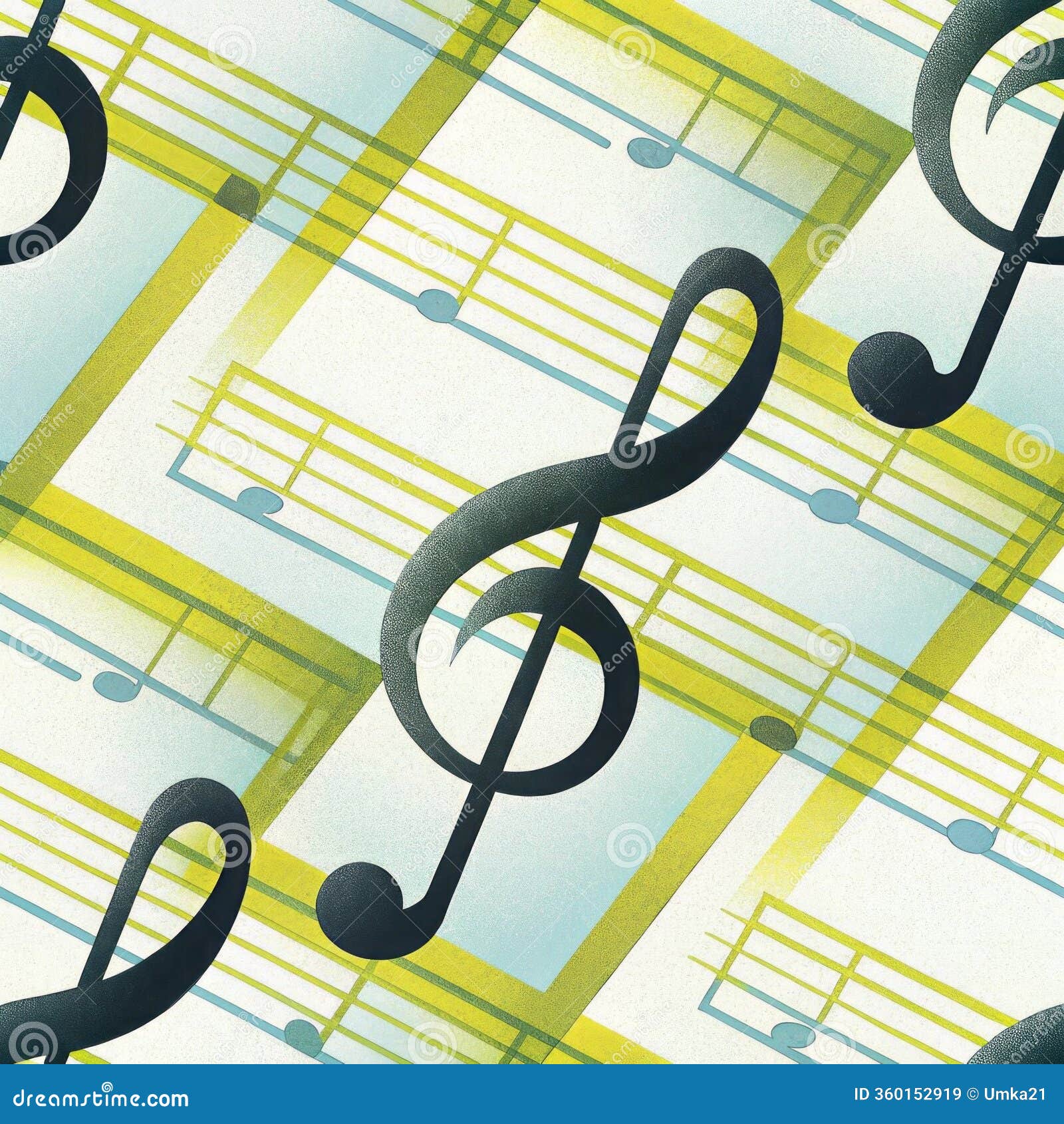 Colorful Music Note Pattern With Overlapping Sheets And Treble Clefs ...