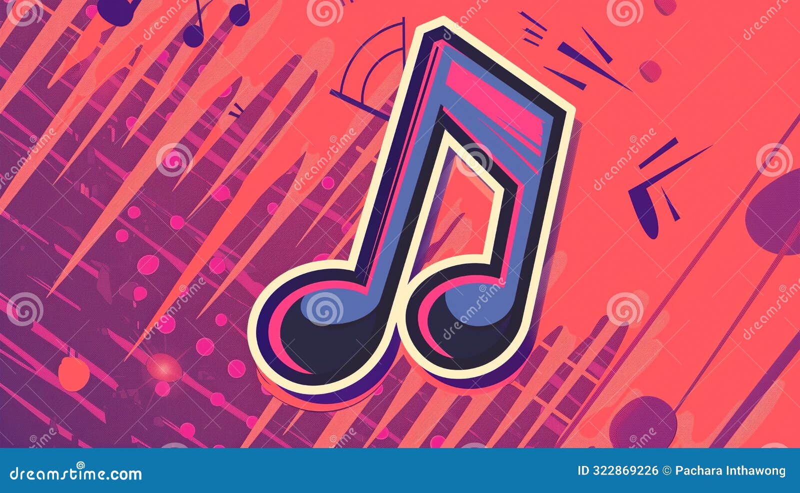 Colorful Music Notes stock illustration. Illustration of bold - 322869226