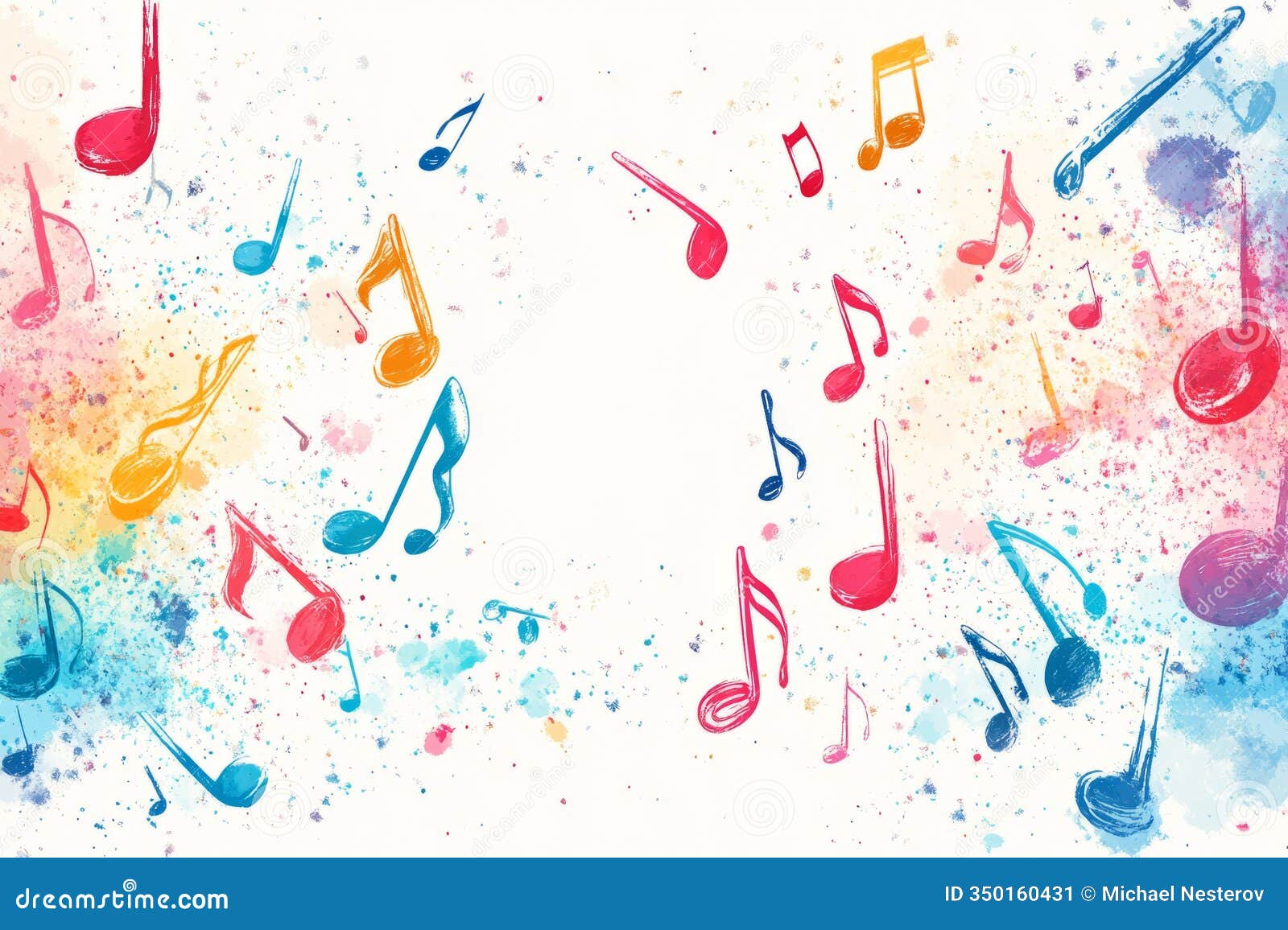Colorful Music Notes Background Forming a Border Stock Image - Image of ...
