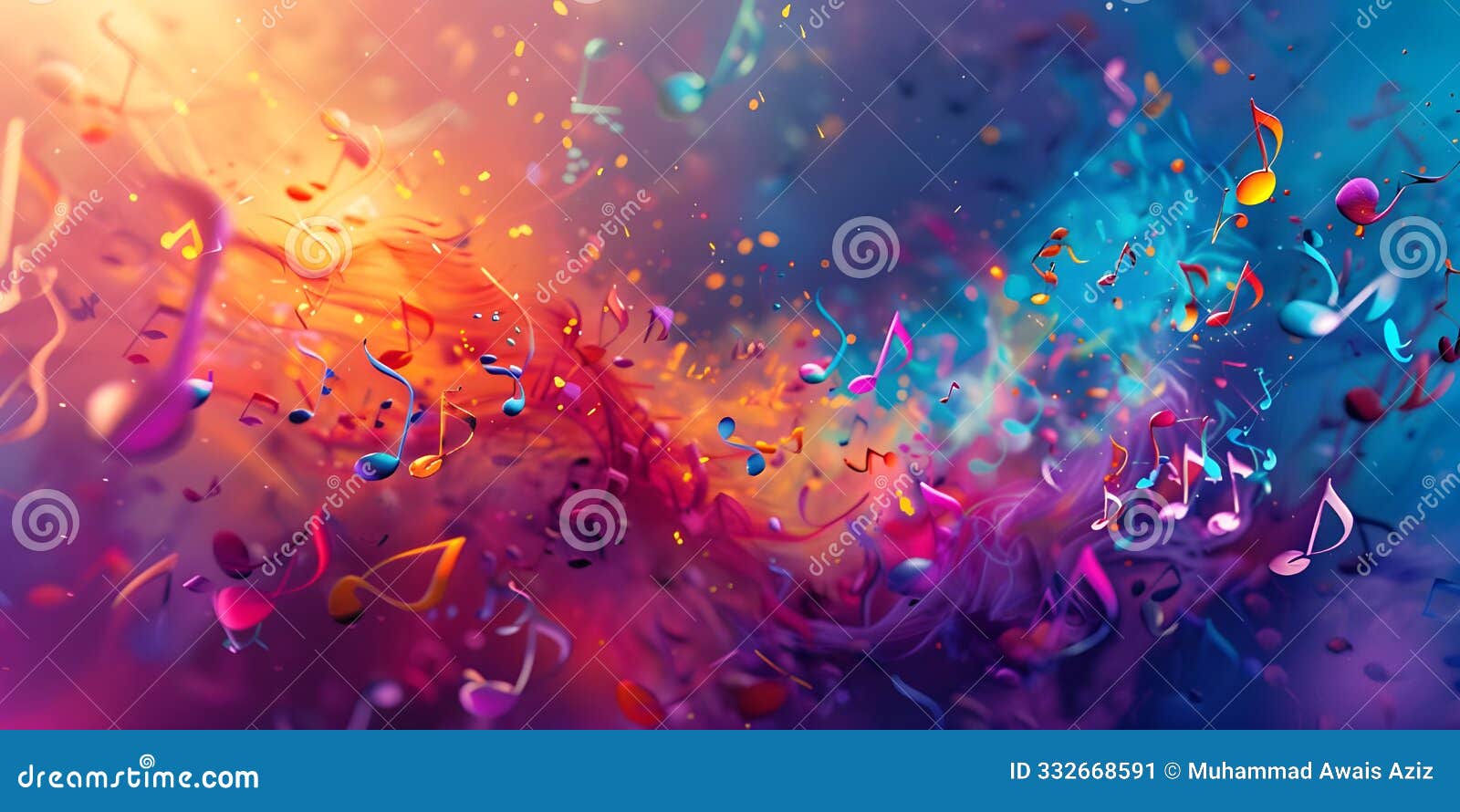 Colorful Music Notes Background with Space for Your Text, Musical ...