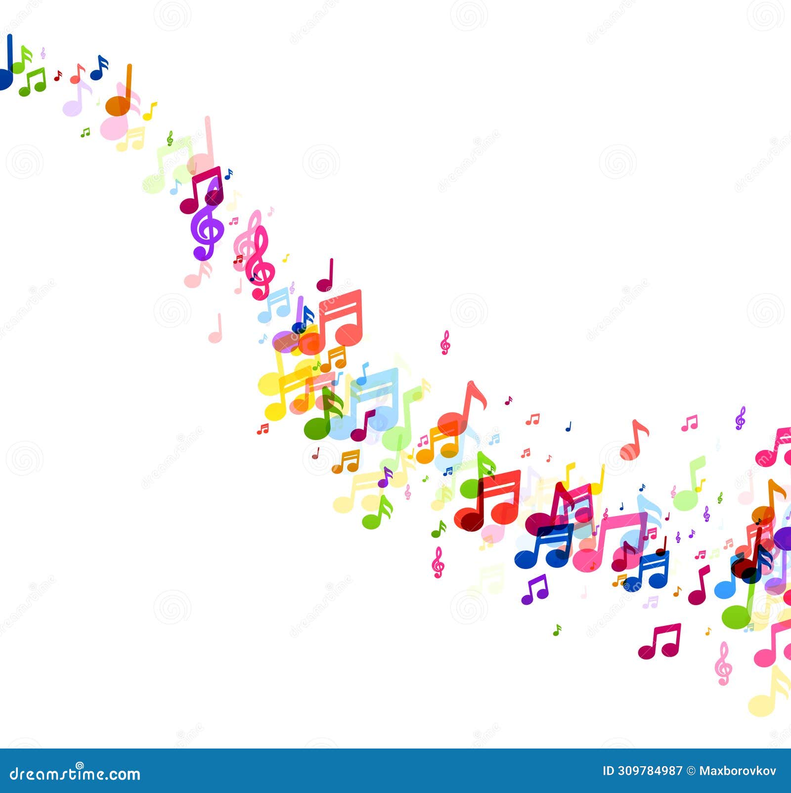 Colorful Music Notes in Dynamic Swirl Stock Vector - Illustration of ...