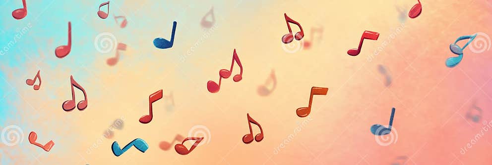 Colorful Music Notes Falling on a Vibrant Background Stock Photo ...