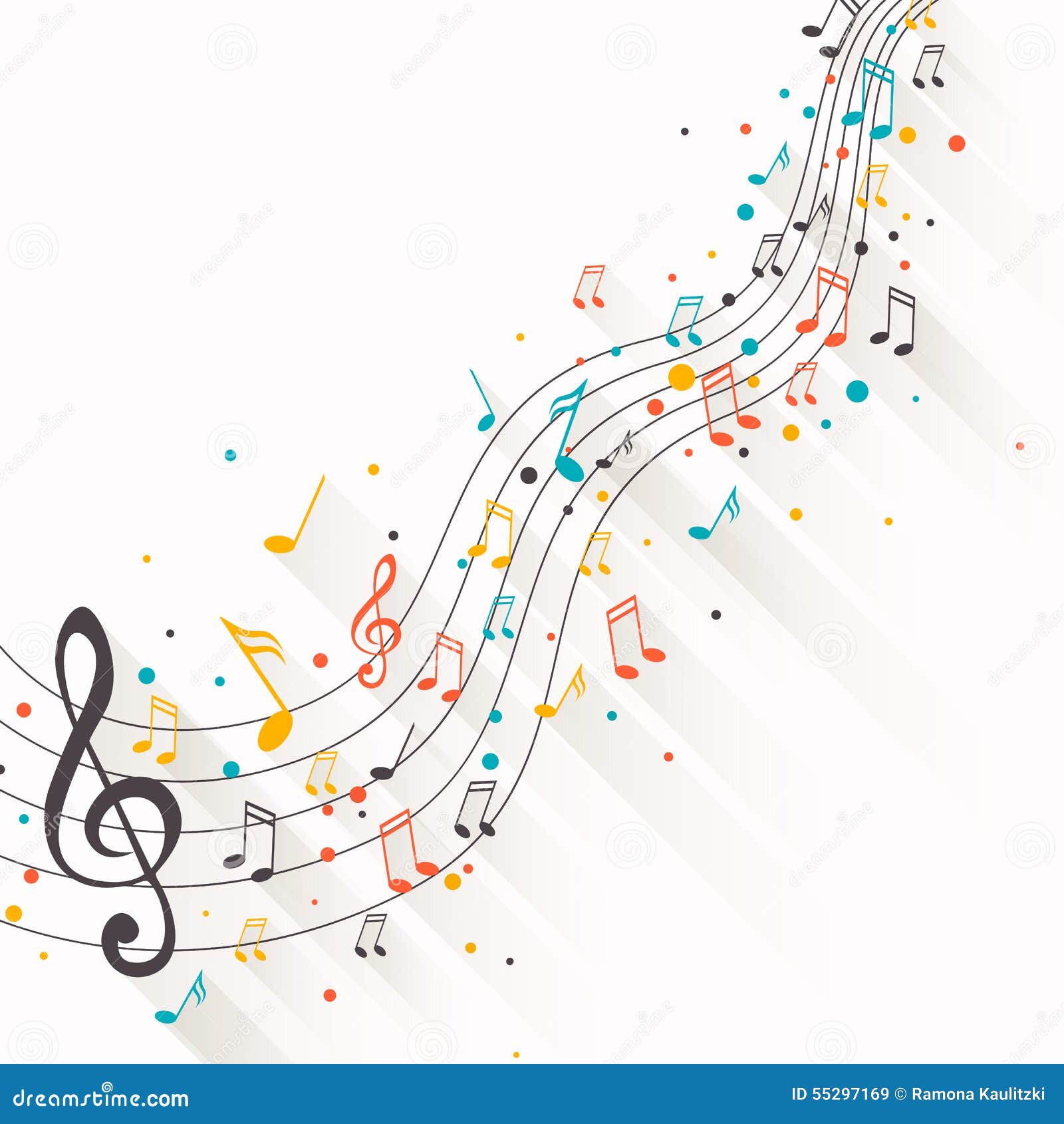 Colorful Music notes stock illustration. Illustration of color - 55297169