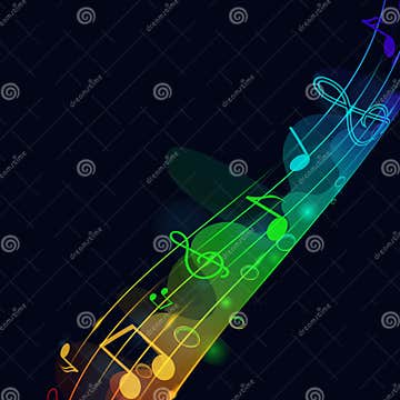 Colorful Music Notes with Colorful Lines and Equalizer Design Stock ...