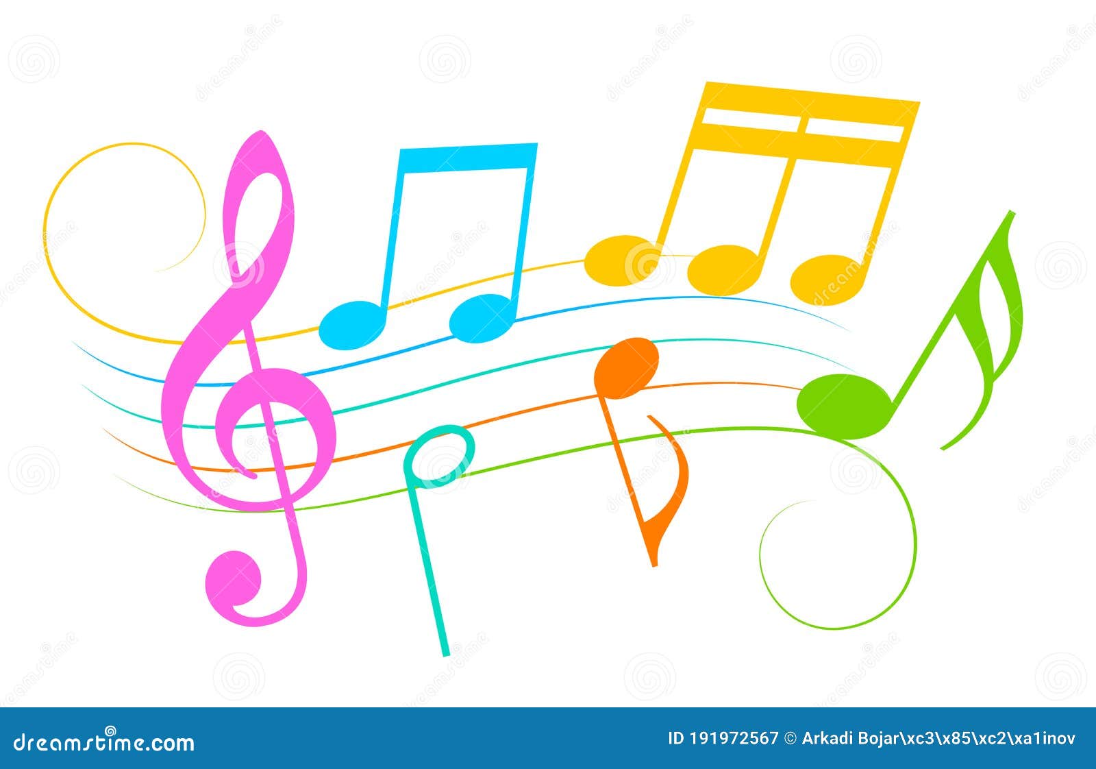 Colorful Music Notes and Melody Icon Stock Vector - Illustration of ...