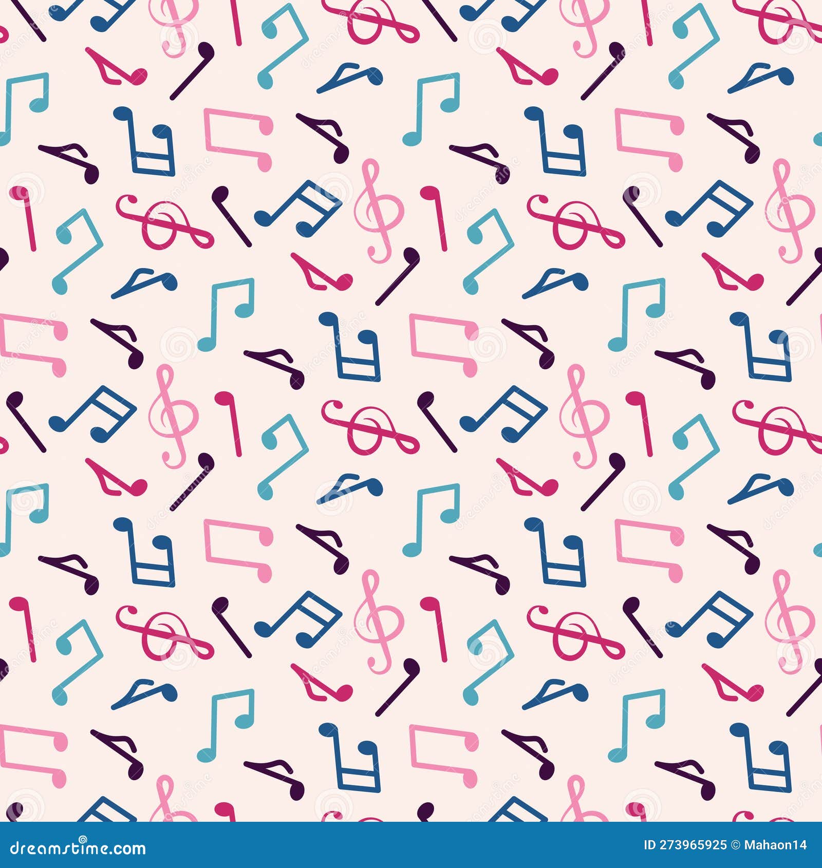 Colorful Music Notes Pattern Stock Vector - Illustration of abstract ...