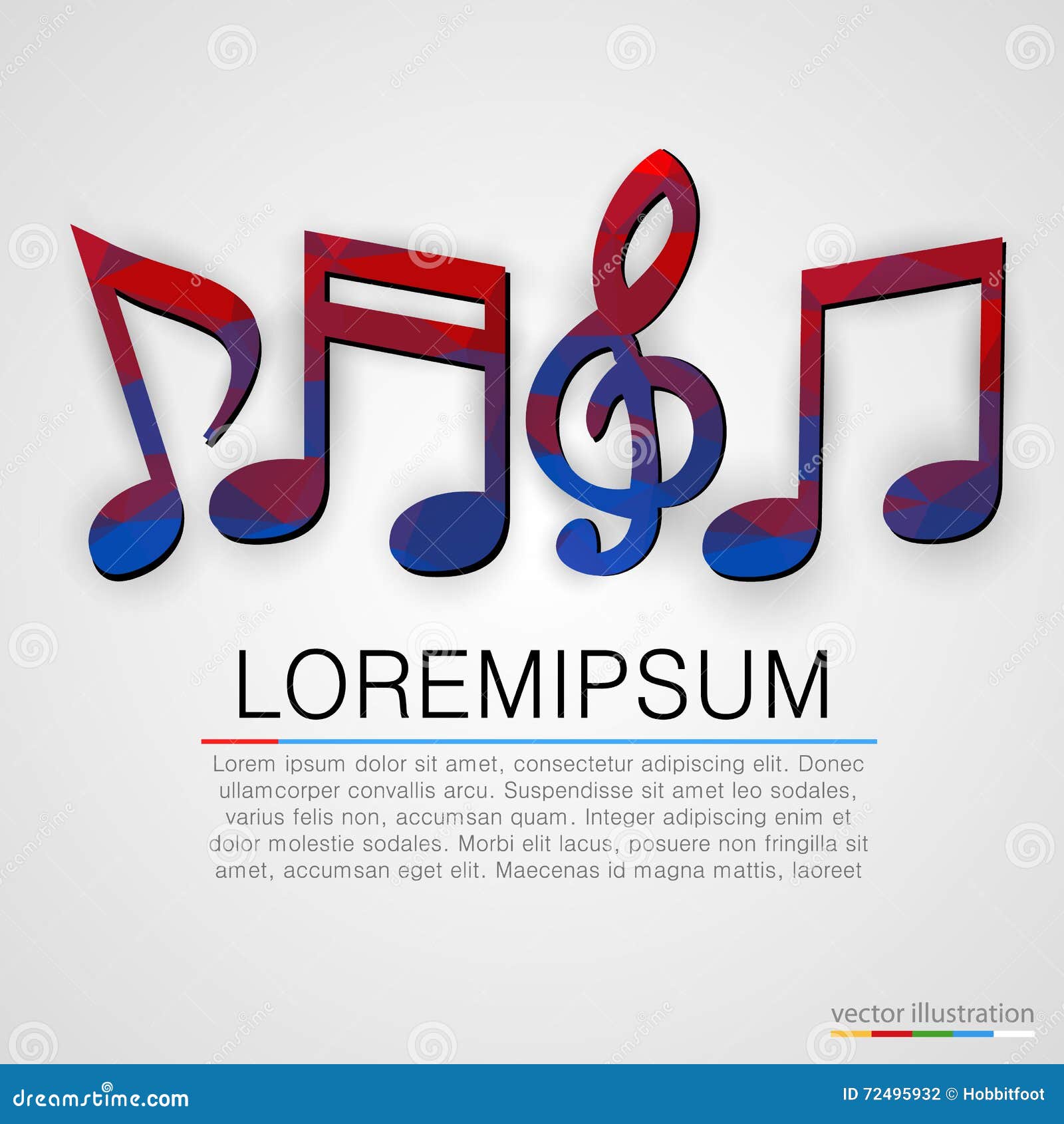 Colorful Music Notes Symbols Background. Stock Vector - Illustration of ...