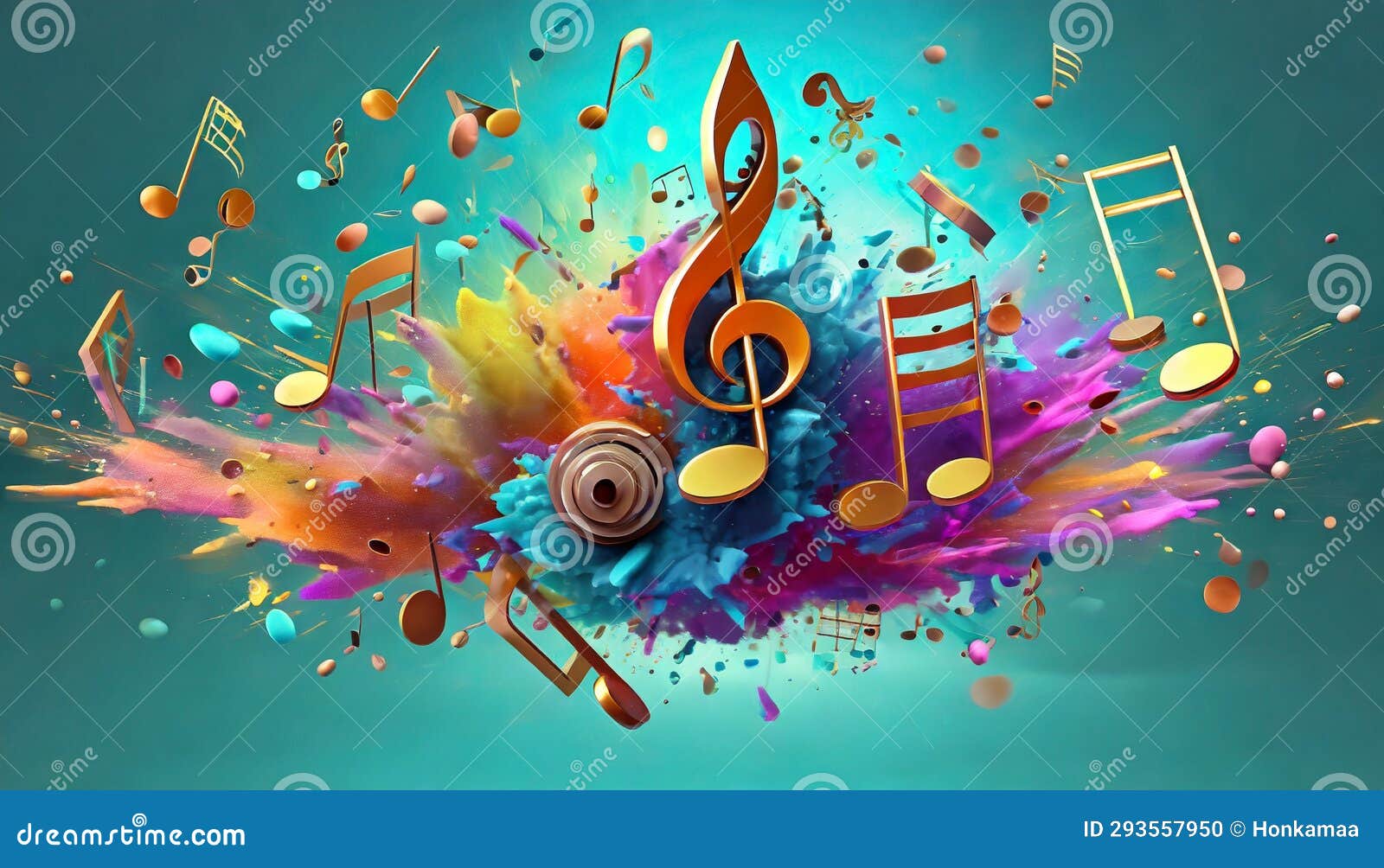 Colorful Music Notes and Toners Stock Illustration - Illustration of ...