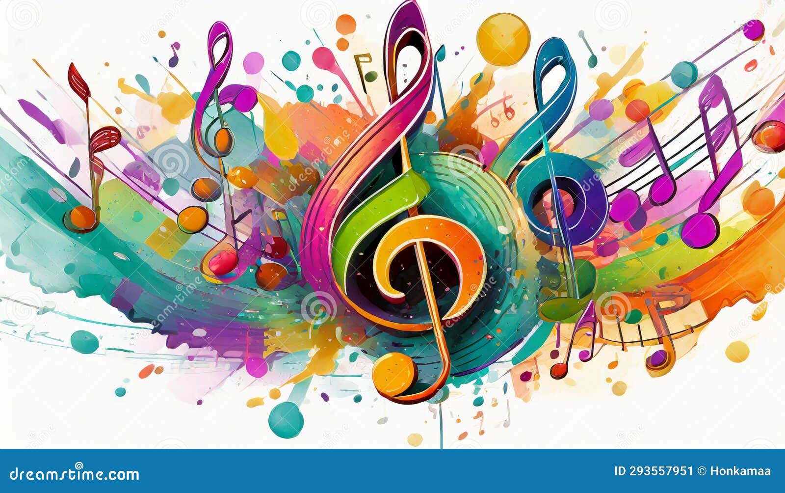 Colorful Music Notes and Toners Stock Illustration - Illustration of ...
