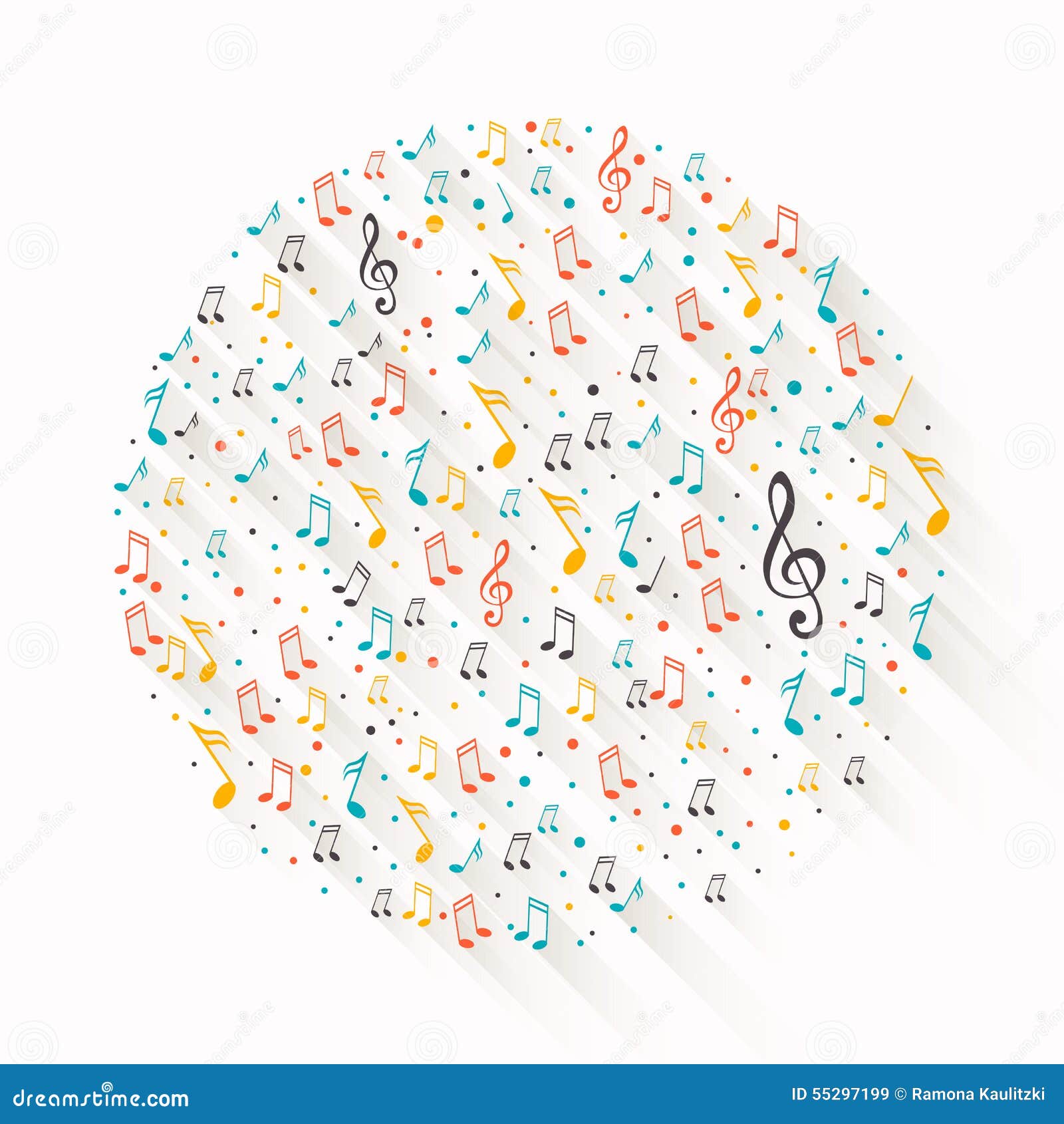 Colorful Music notes stock illustration. Illustration of decorative ...
