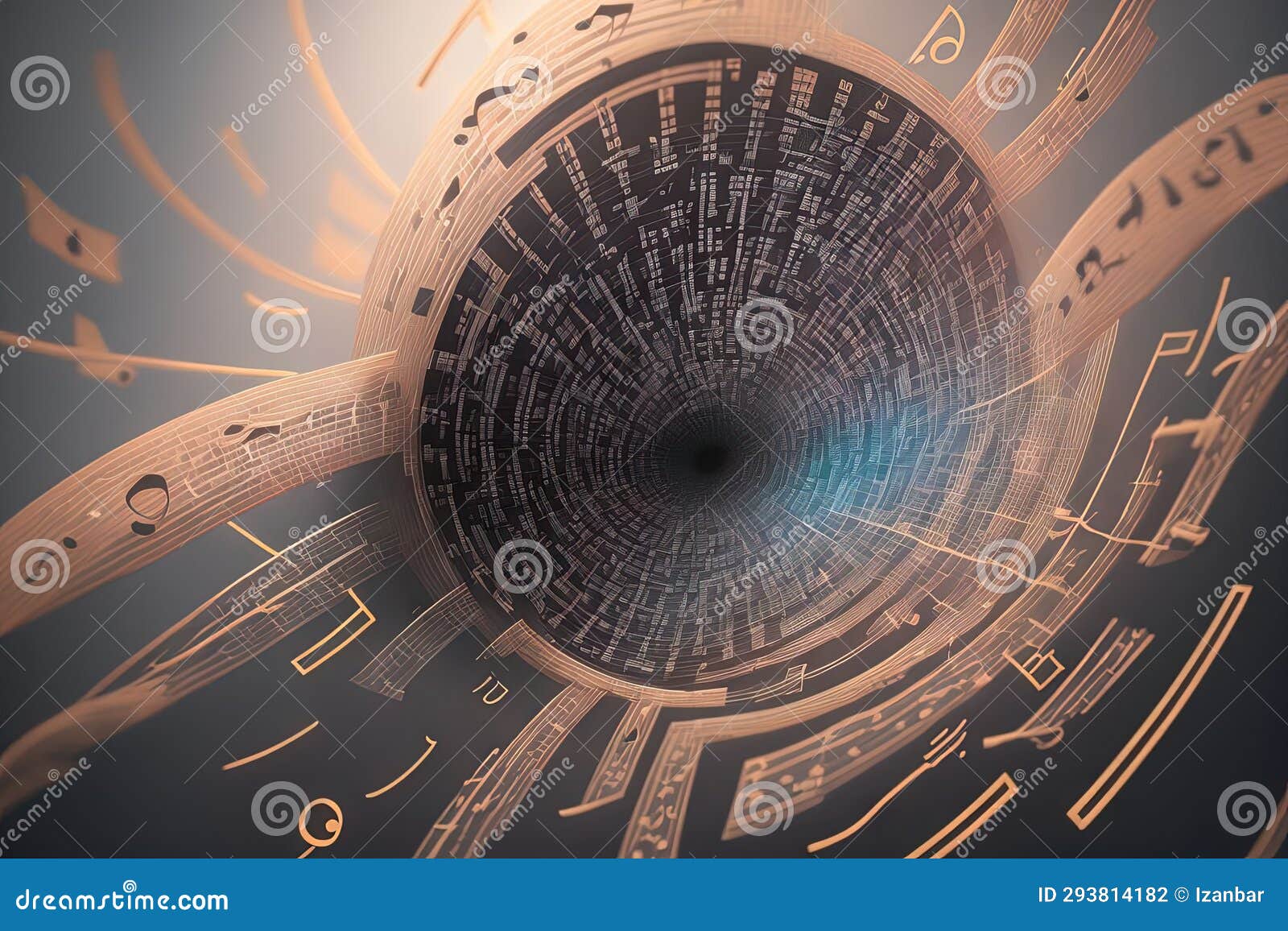 Colorful Music Notes Vortex Abstract Musical Background Illustration AI ...