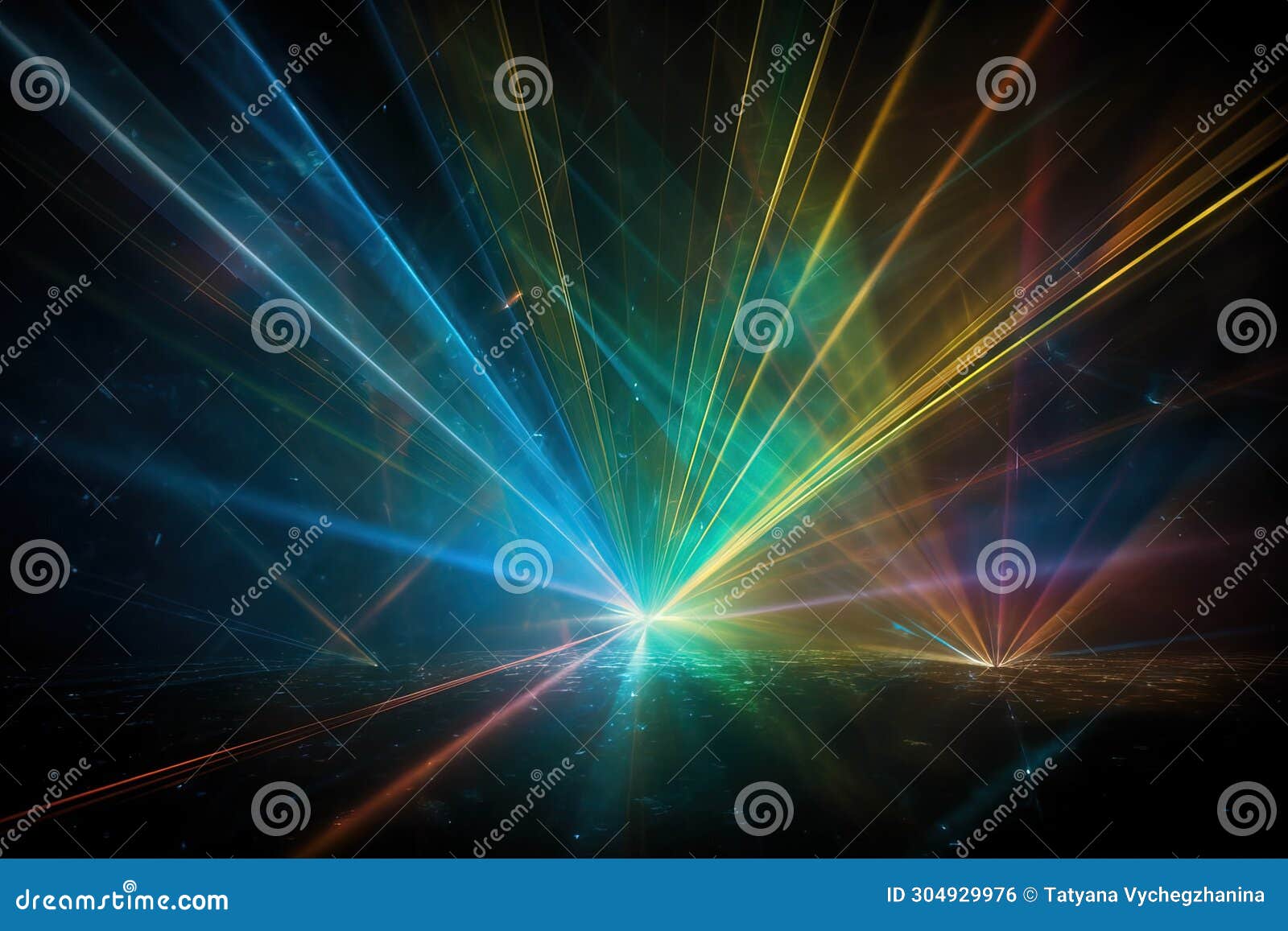 Colorful Music Stage Light and Laser Trails Stock Illustration ...