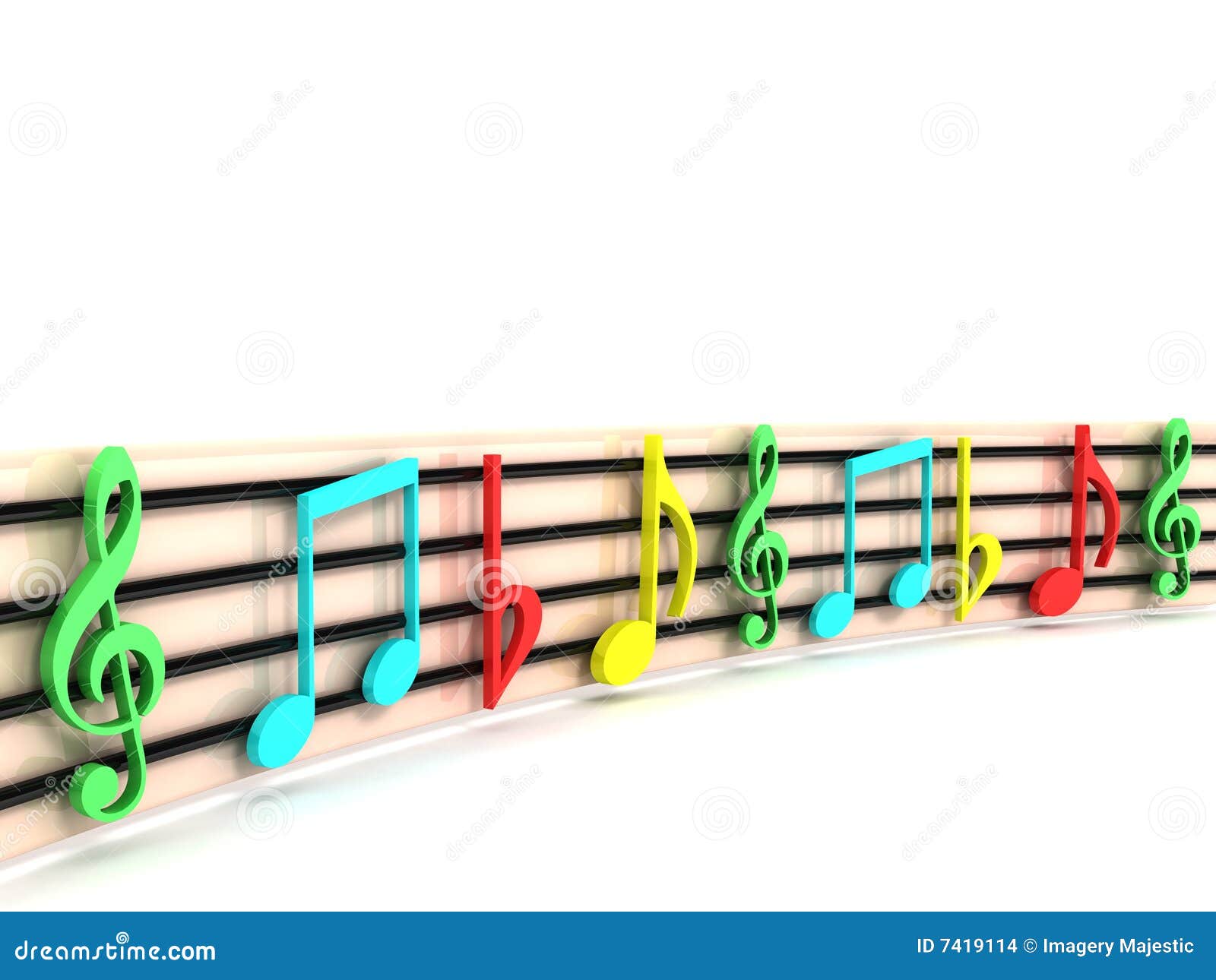 Colorful musical clefs stock illustration. Illustration of sound - 7419114