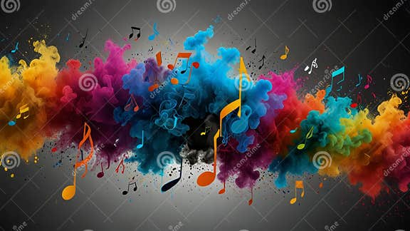 Colorful Musical Explosion stock illustration. Illustration of ...
