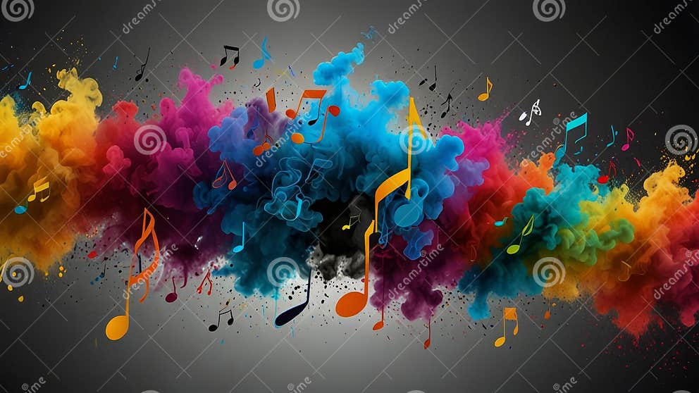 Colorful Musical Explosion stock illustration. Illustration of ...