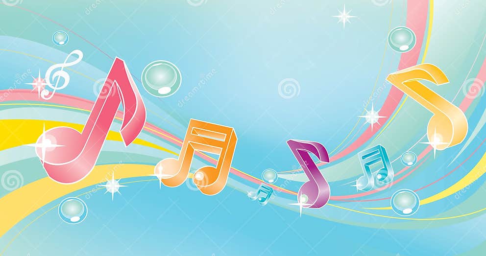 Colorful musical notes stock vector. Illustration of three - 10610204