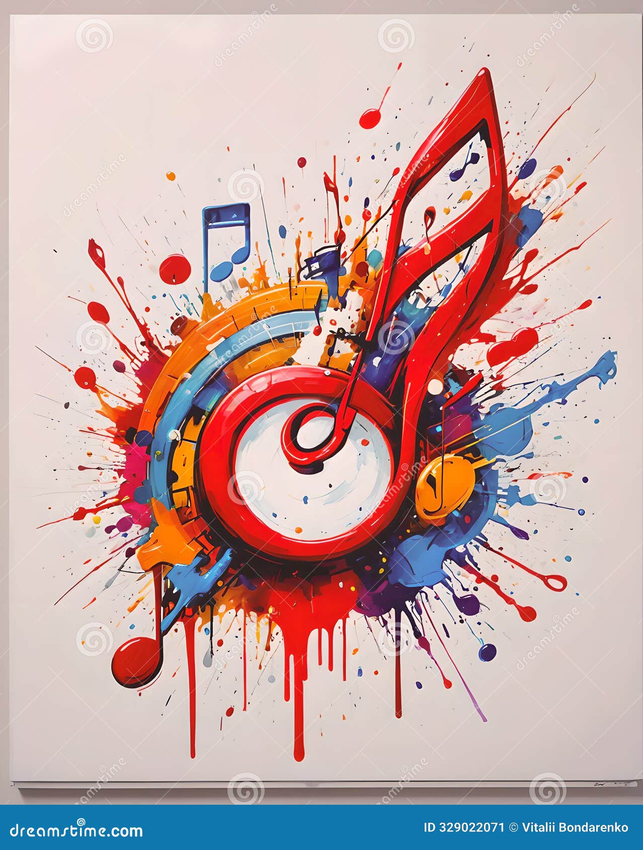 Colorful Musical Notes on Abstract Grunge Background Stock Illustration ...