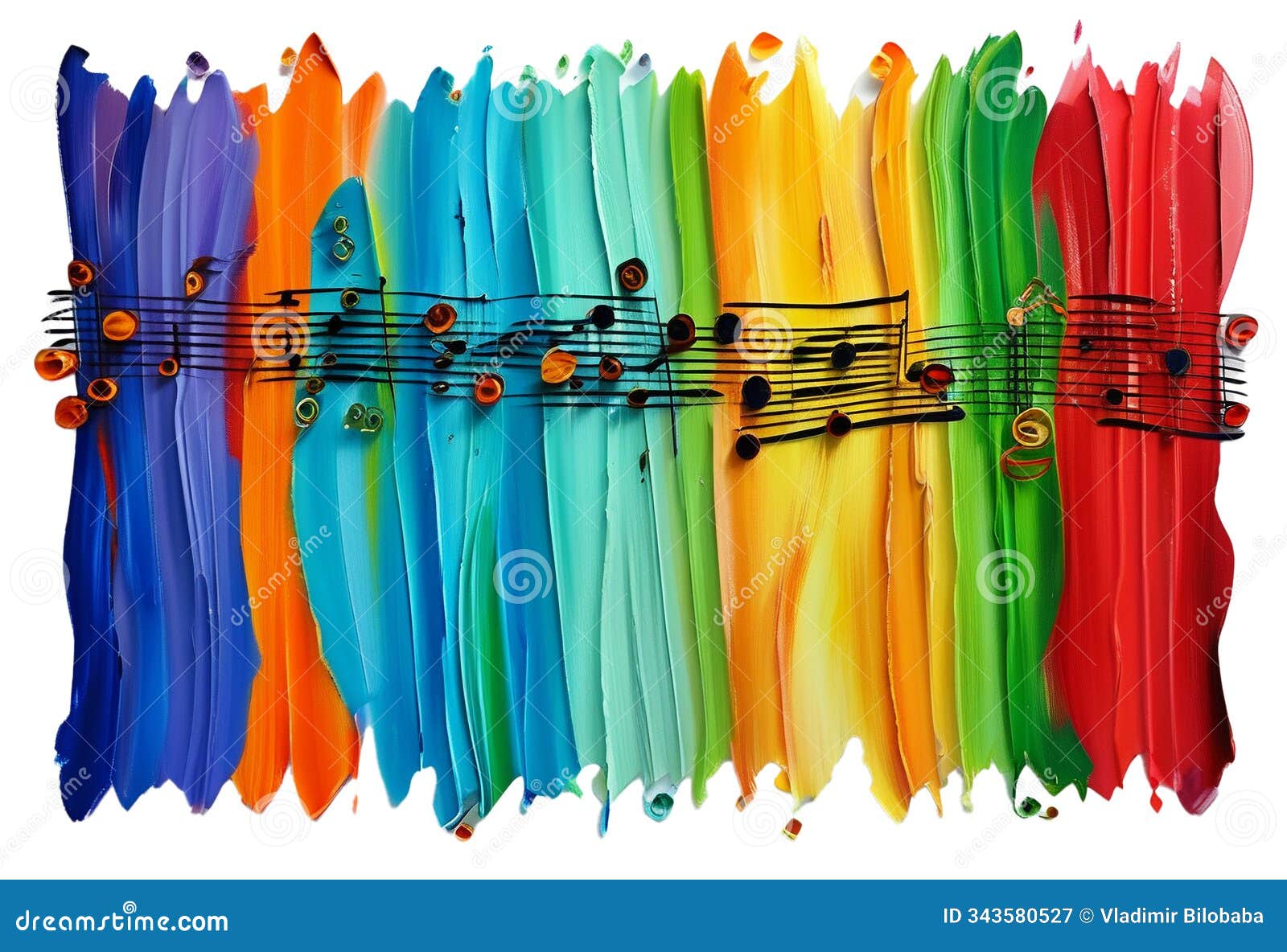 Colorful Musical Notes Blending Harmoniously Across a Vibrant Textured ...
