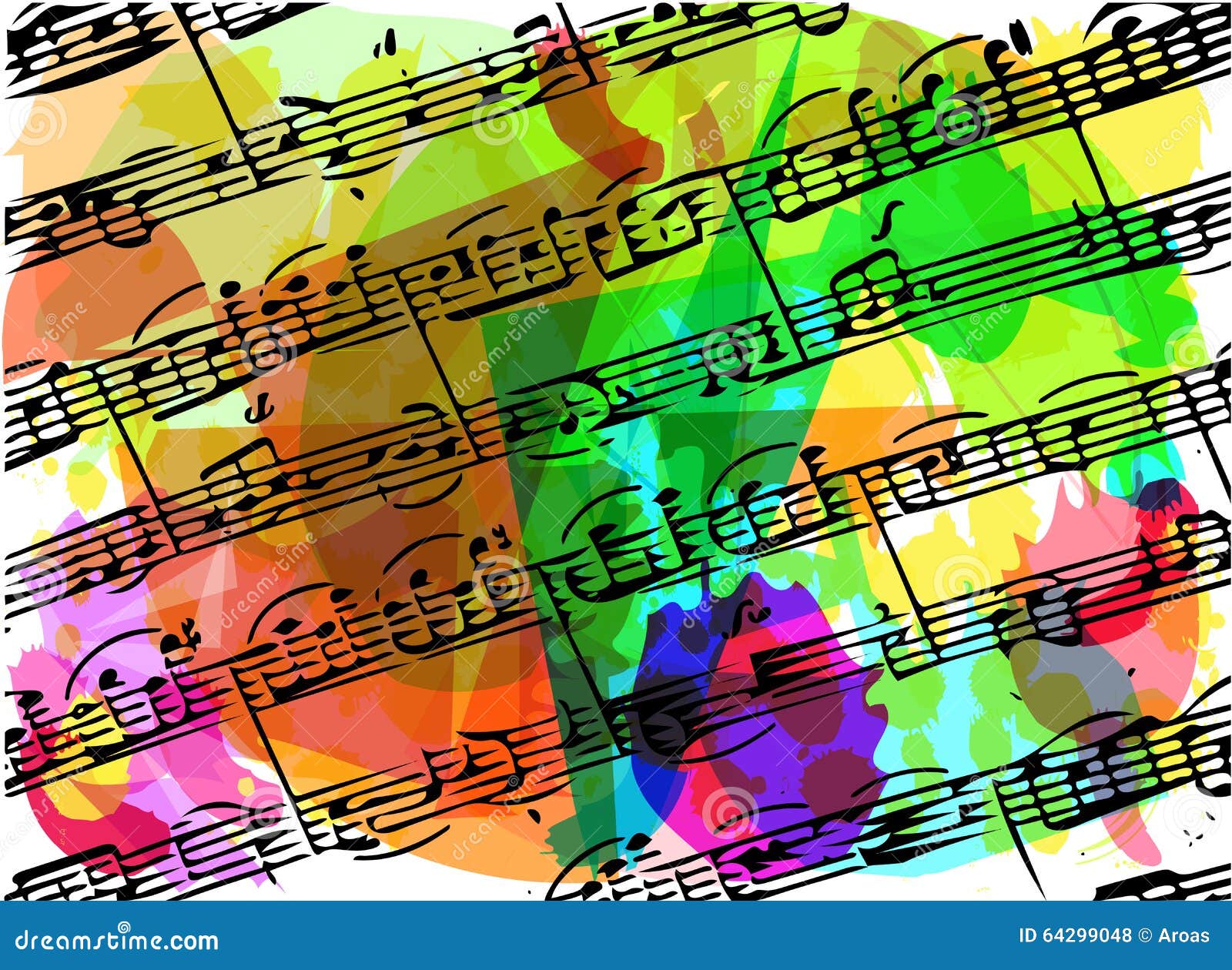 Colorful Musical Notes Book Illustration Stock Vector - Illustration of ...