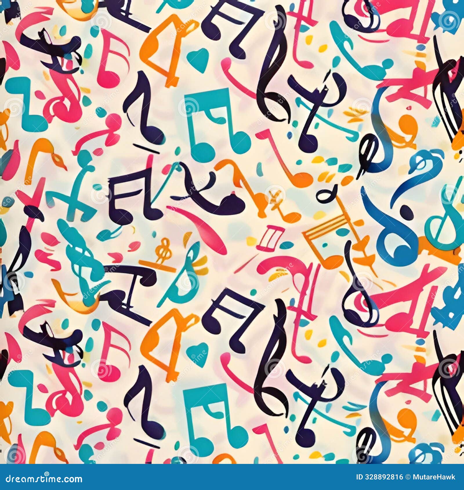 Colorful Musical Notes Pattern Stock Vector - Illustration of rhythm ...