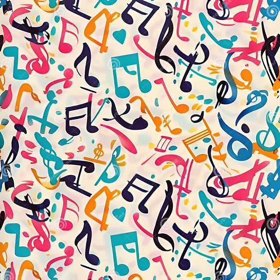 Colorful Musical Notes Pattern Stock Vector - Illustration of rhythm ...
