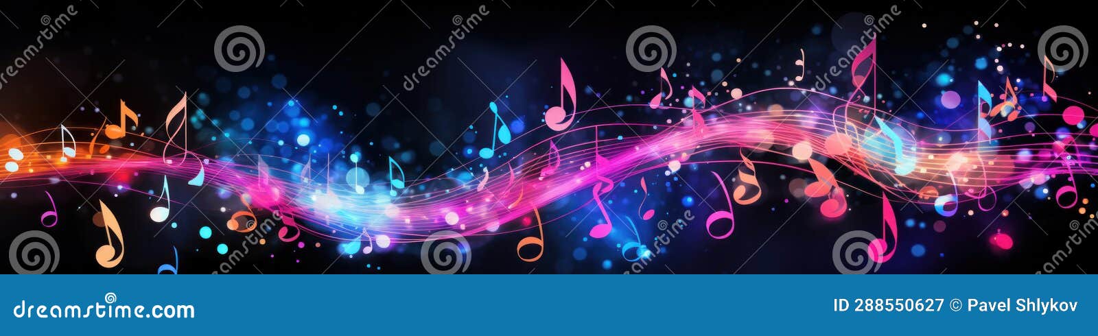 Colorful Musical Notes and Sheet Music, Artistic Illustration Stock ...